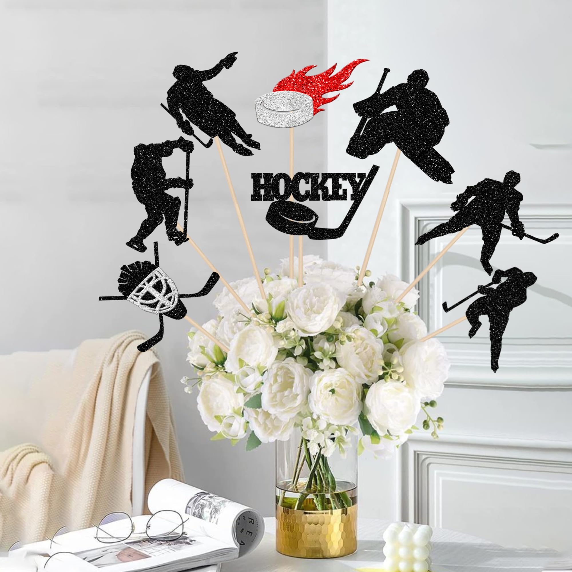 Glitter Stick 12 Pack Hockey Centerpieces For Tables Hockey Party ...