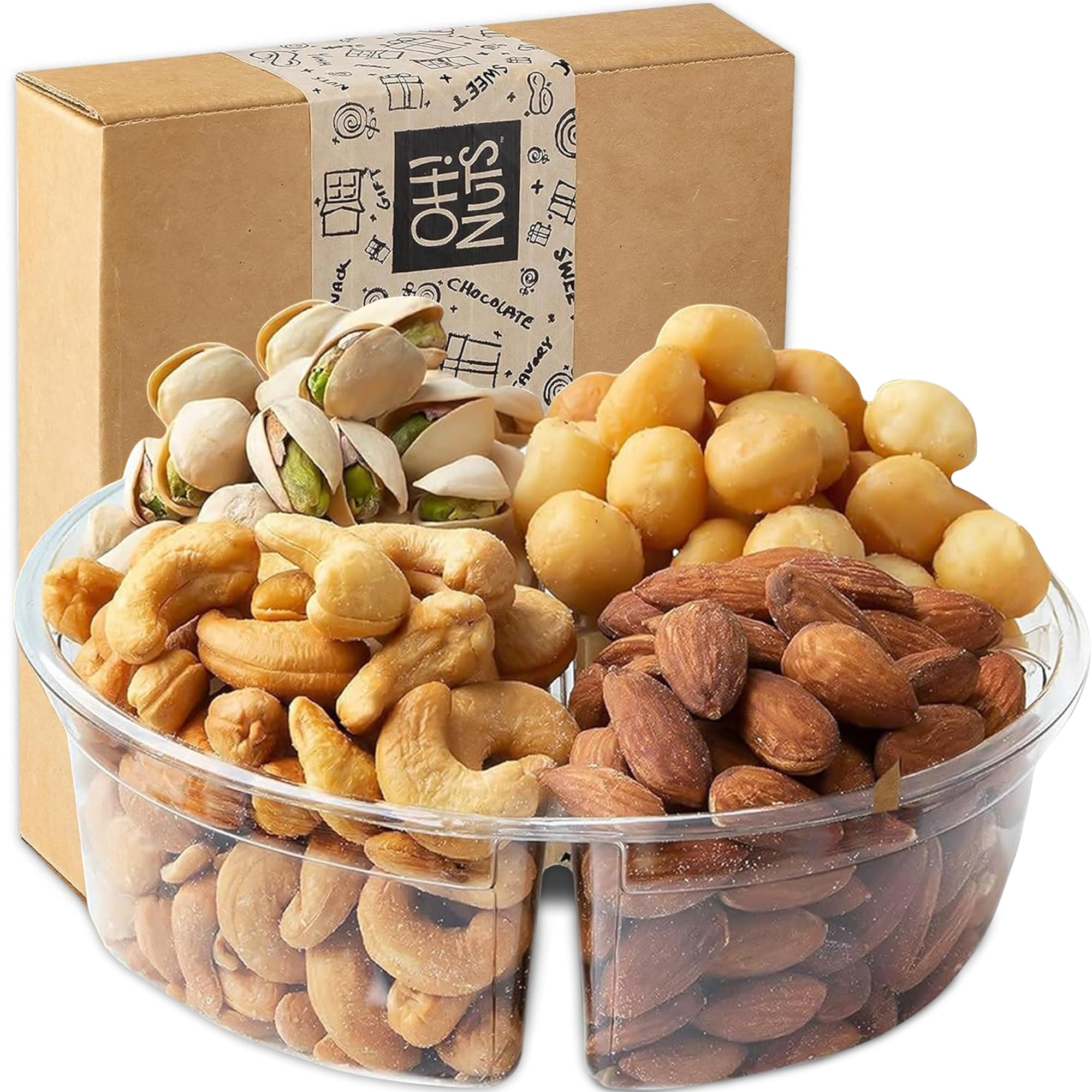 Amazon.com : Nuts Gift Basket 4 Section | Freshly Roasted Assorted Nuts ...