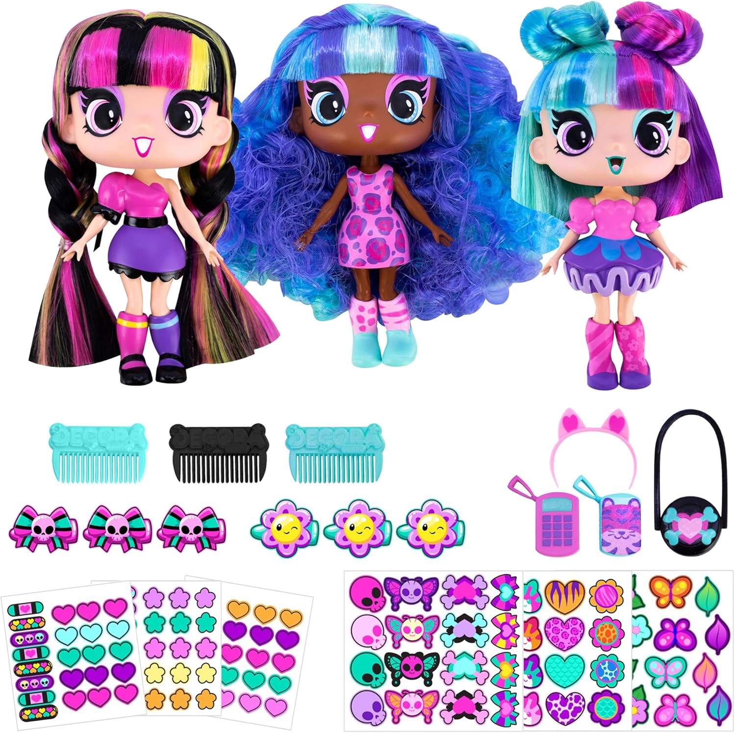 Amazon.com: DECORA GIRLZ 5" Dolls -3 Pack C - Kat, Luna, and Heather ...