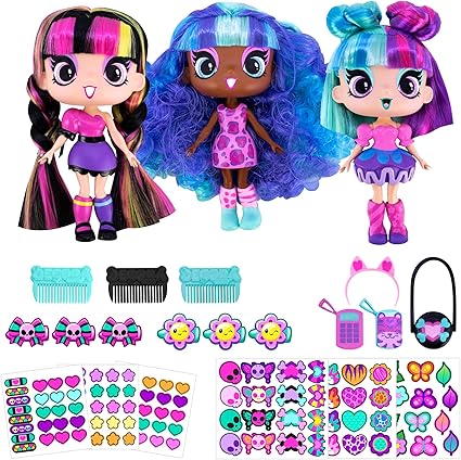 Amazon.com: DECORA GIRLZ 5" Dolls -3 Pack C - Kat, Luna, and Heather ...