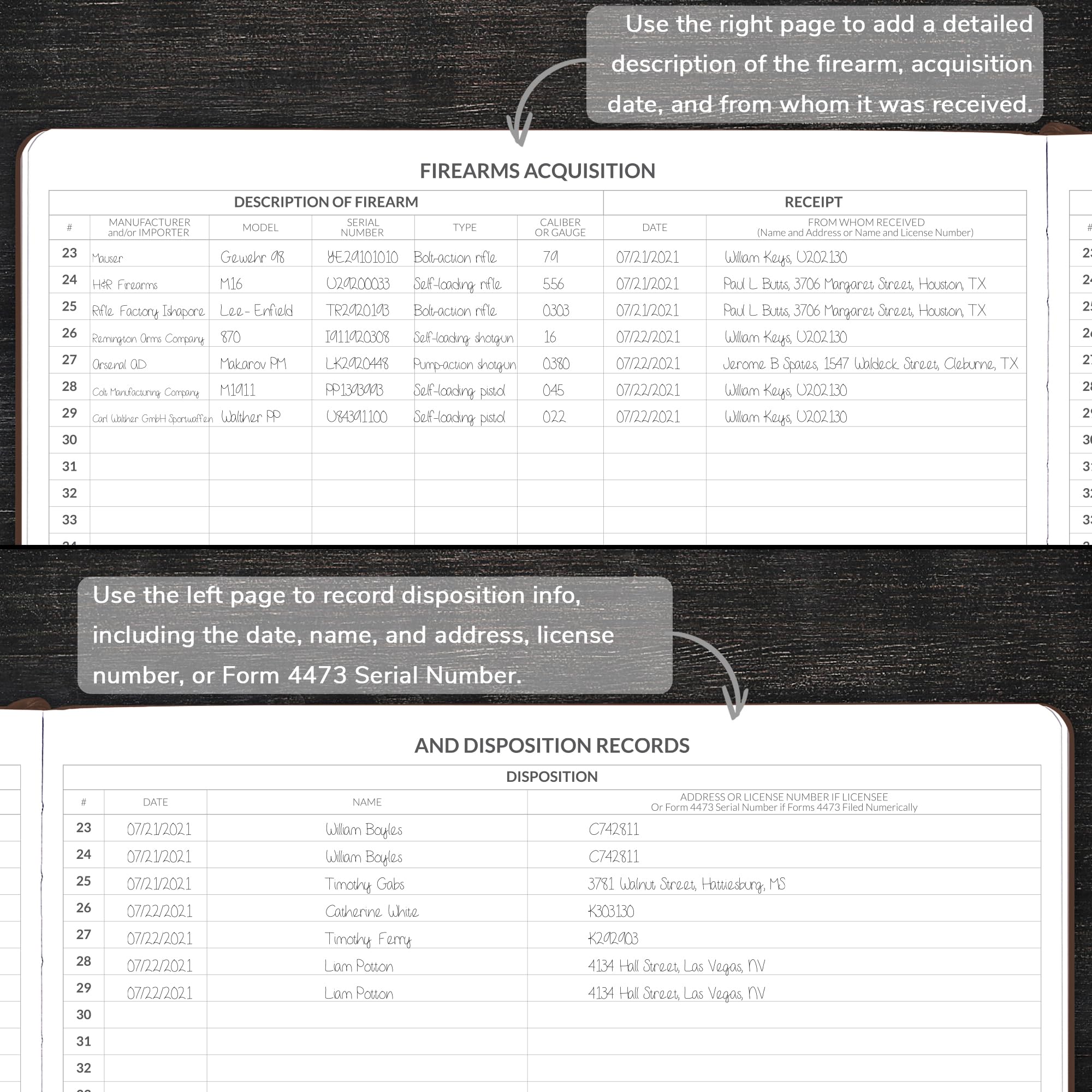 Snapklik.com : Skyline Firearms Acquisition & Disposition Record Book ...