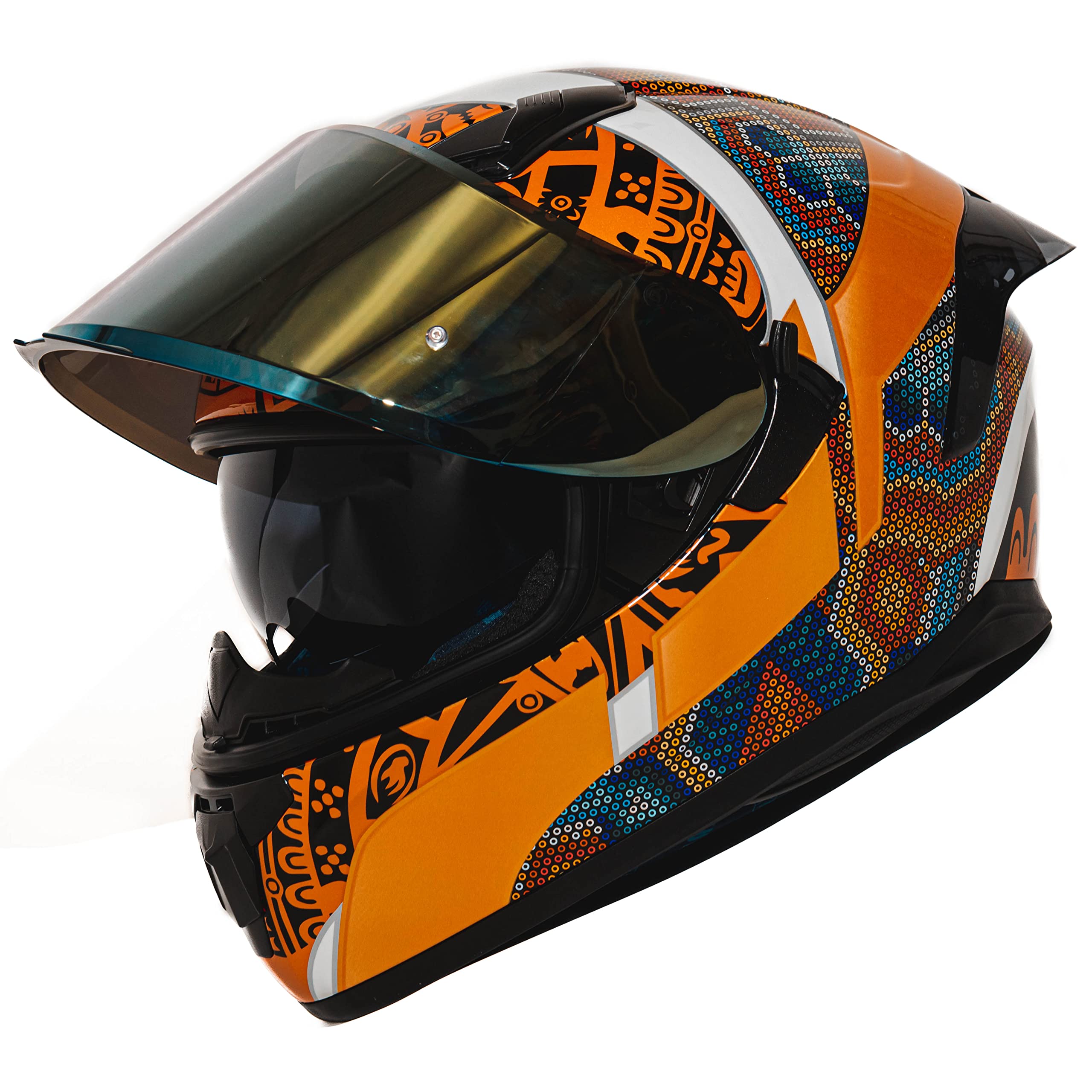 Amazon.com: HAX Obsidian Full Face Dual Visor Adult Motorcycle Helmet ...