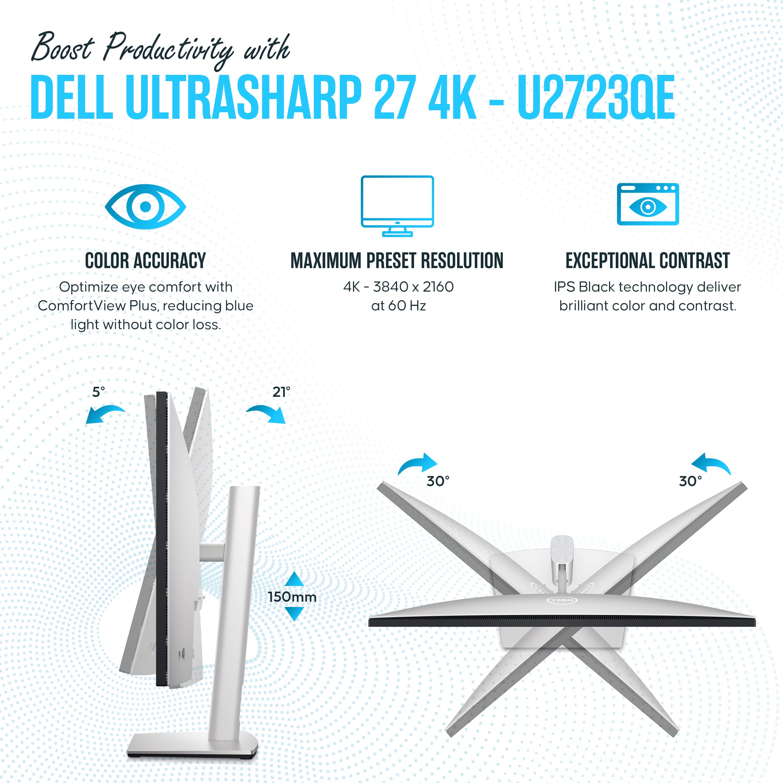 Snapklik.com : Dell U2723QE UltraSharp 27" 4K UHD WLED Monitor