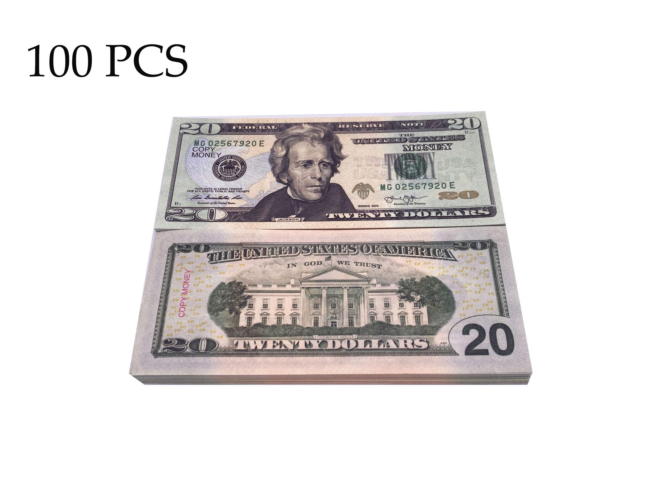 UIKMMG One Stack of Movie Prop Money 20 Dollar Bills D...B08KPWQT37 ...