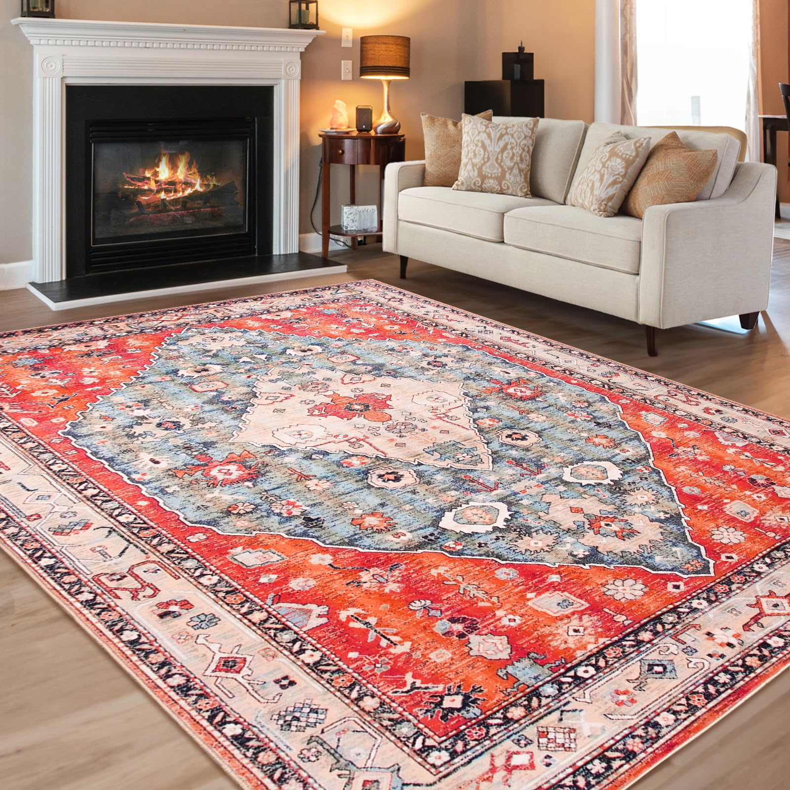 Amazon.com: HOJARUGG Boho Tribal Area Rug, 6 x 9 Large Living Room Rug ...
