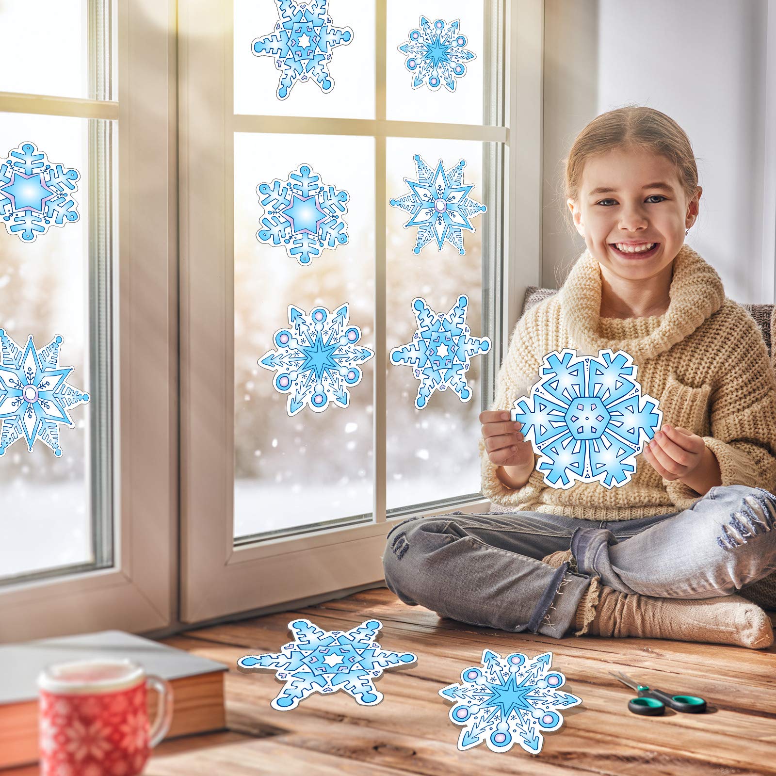 Snapklik.com : Outus 40 Pieces Snowflakes Cut-Outs Christmas Winter ...