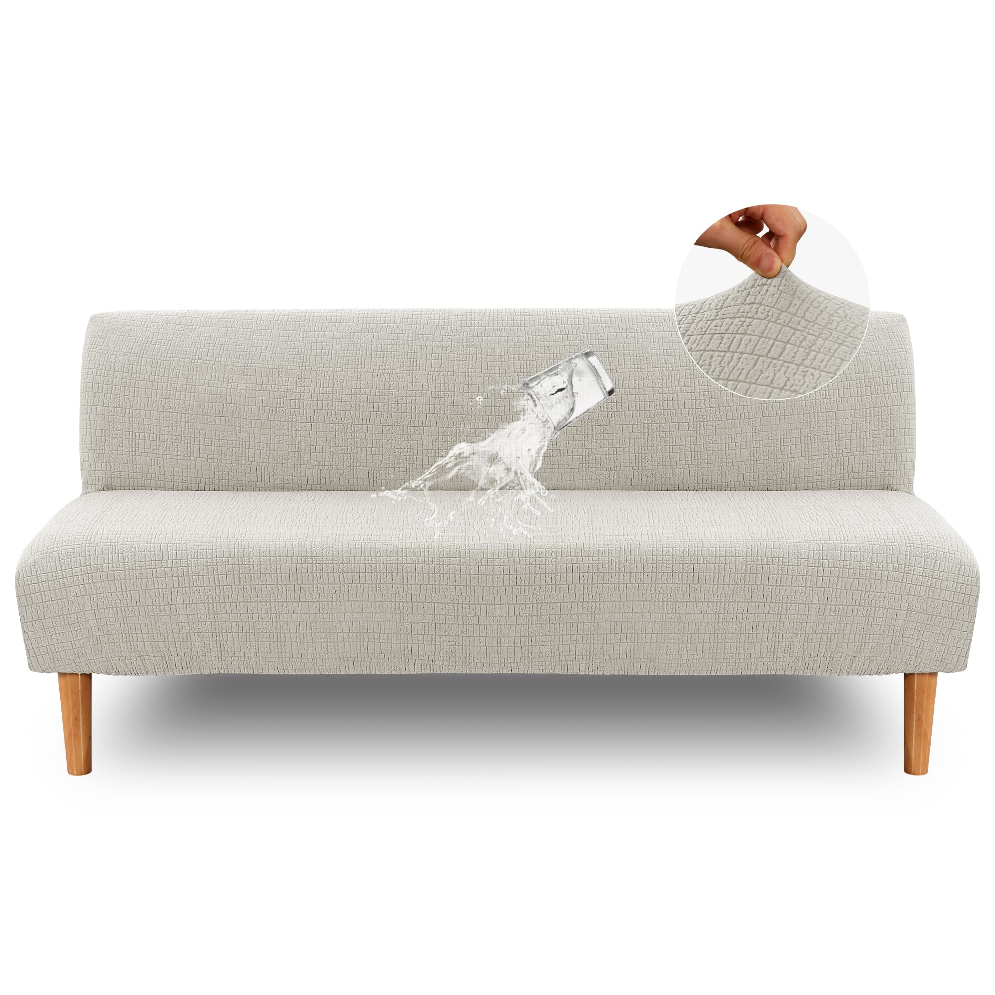 Amazon.com: H.VERSAILTEX 100% Waterproof Jacquard Futon Cover Stretch ...