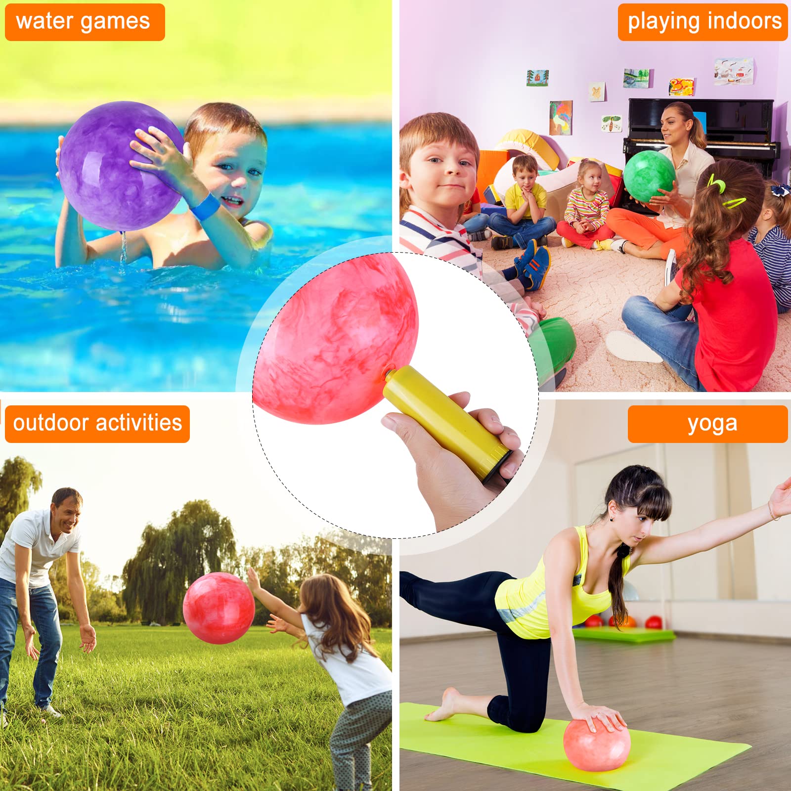 Snapklik.com : GCQJOQ 2 Pcs Balls For Kids, Large Sized Marbleized ...