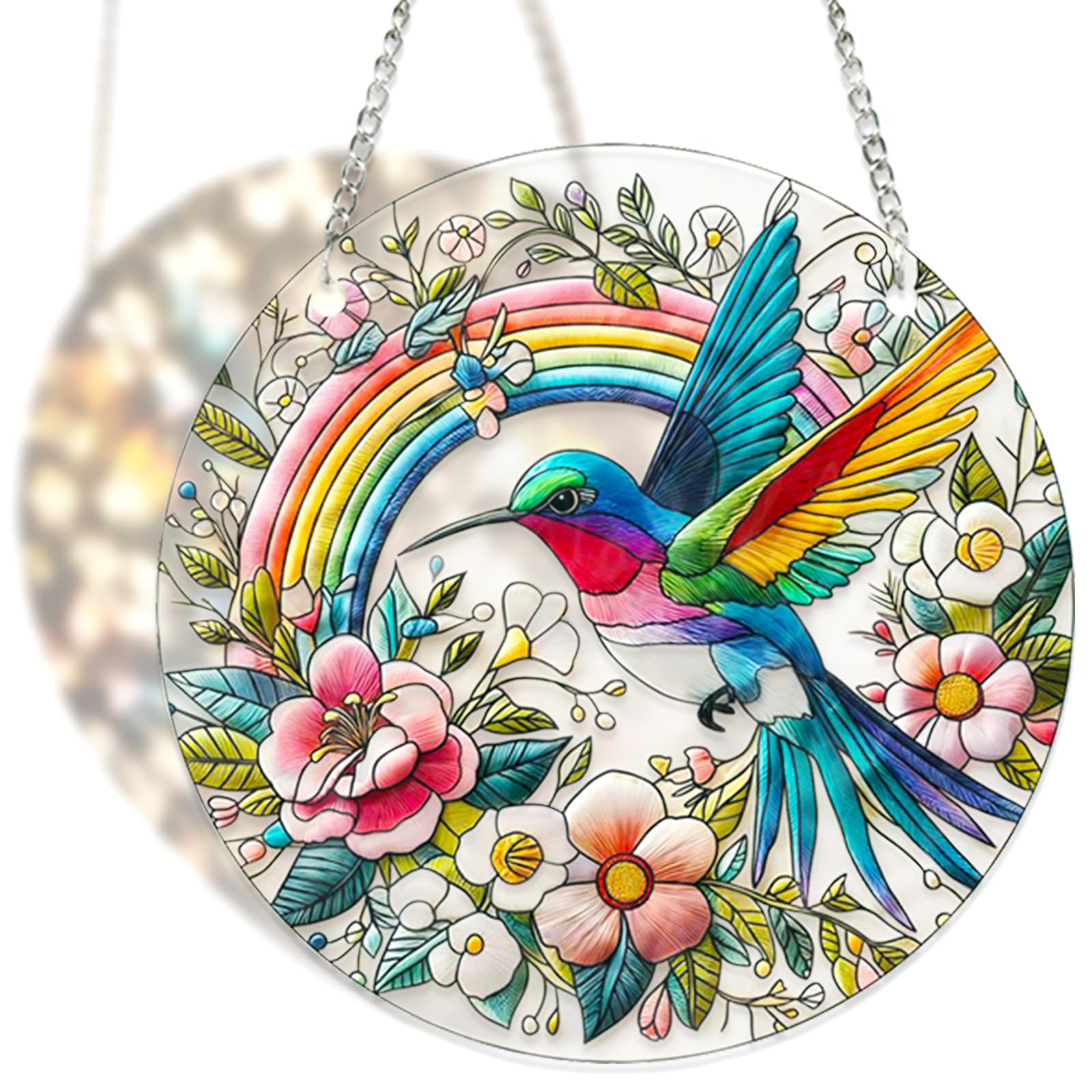 Amazon.com: Stained Glass Hummingbird Suncatcher Hummingbirds ...
