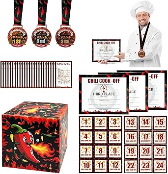 Amazon.com : HFYZZ Chili Cook off Contest Ballot Box with 24 Pcs Voting ...
