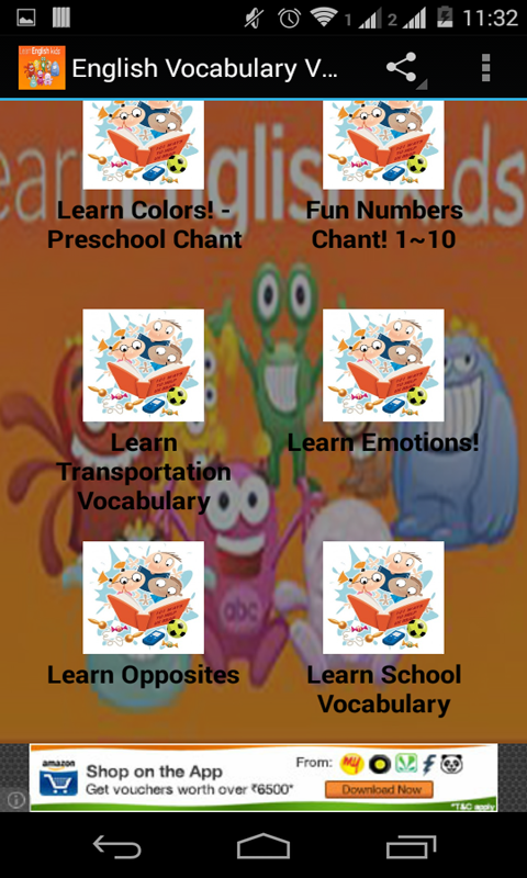 English Vocabulary Videos Vol 1 - App on Amazon Appstore