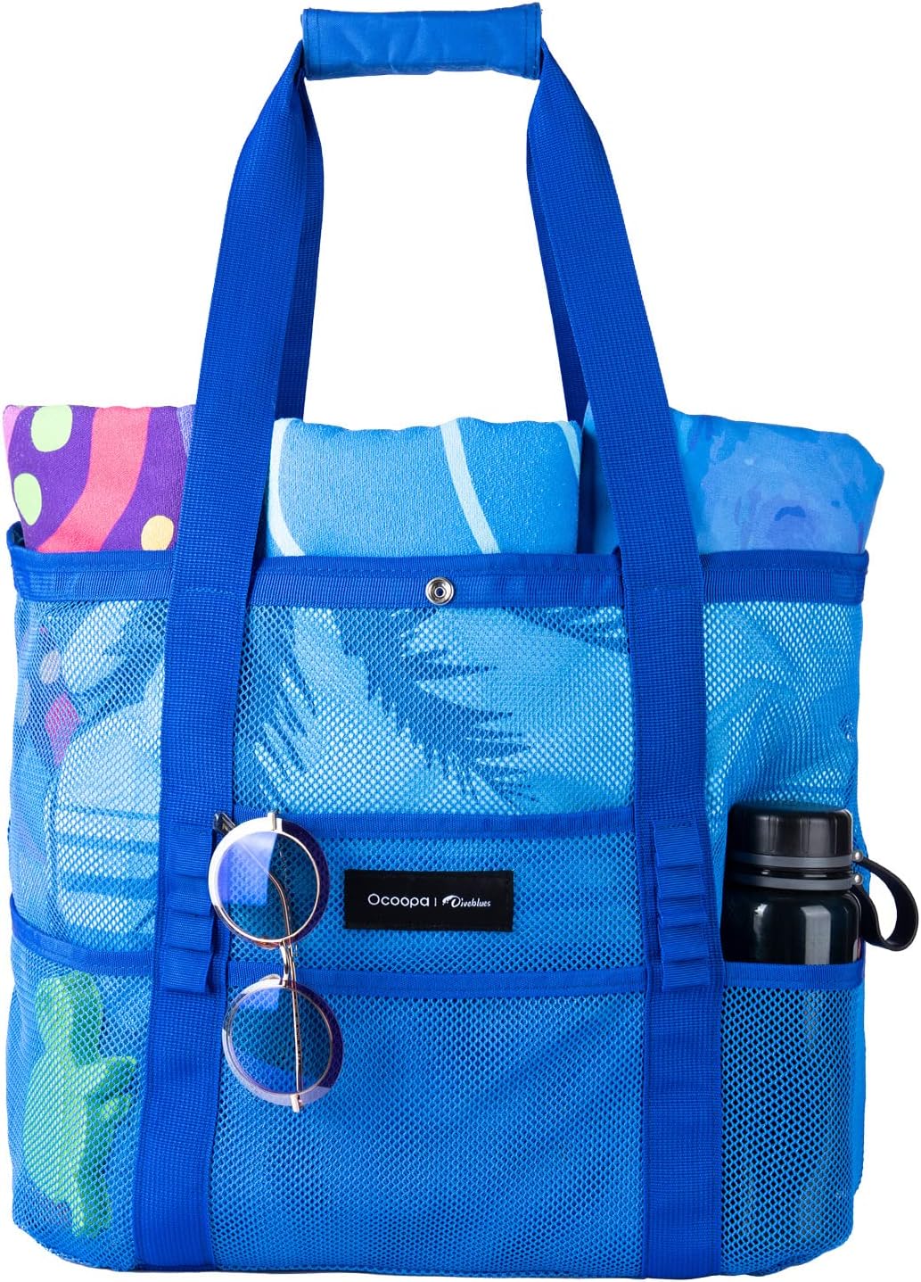 Amazon.com: OCOOPA Diveblues Mesh Beach Bag Diveblues Bohemian Beach ...
