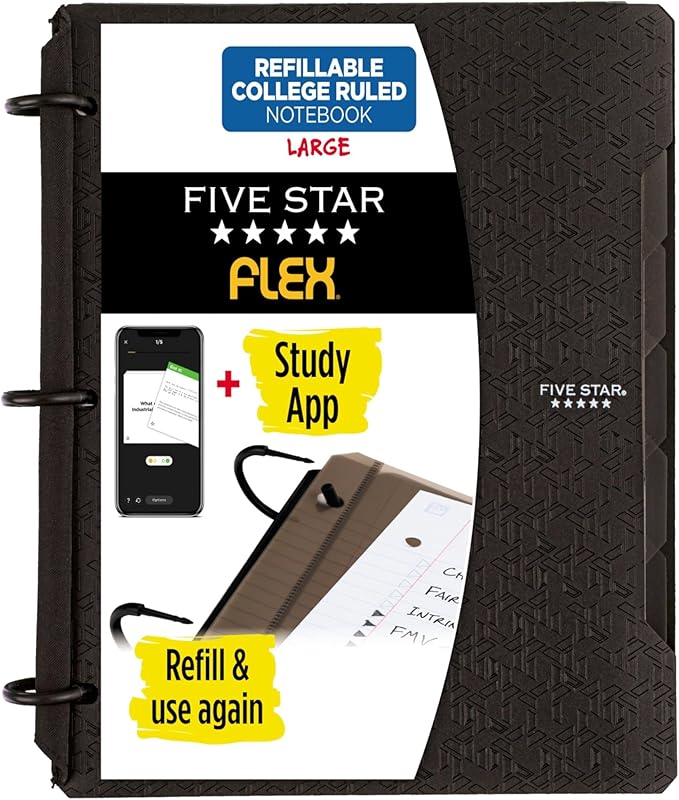 Five Star Flex Hybrid NoteBinder, carpeta de 1 pulgada con pestañas ...