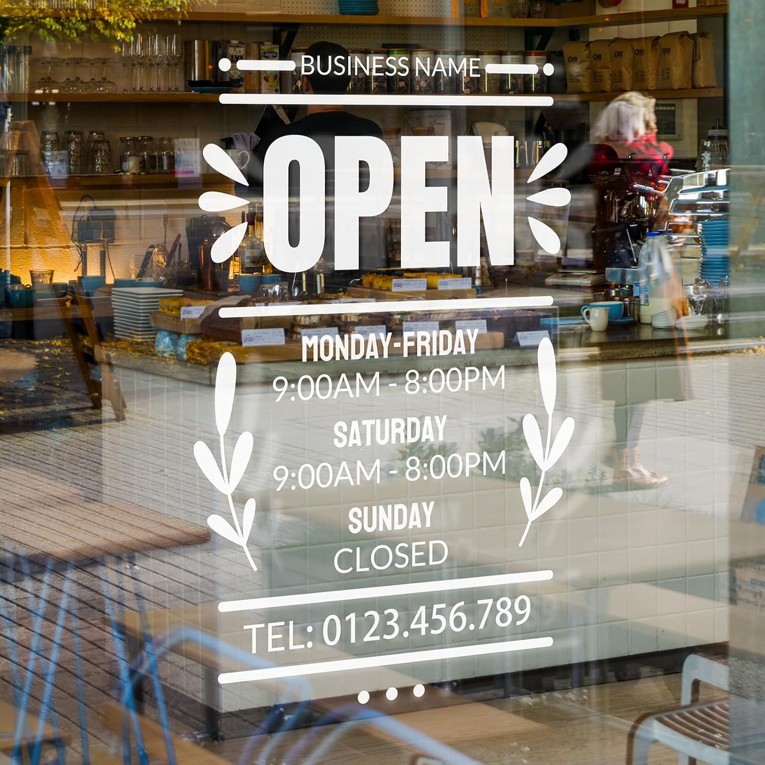 Amazon.com: XRLSG Custom Business Hours Sign for Glass Door ...