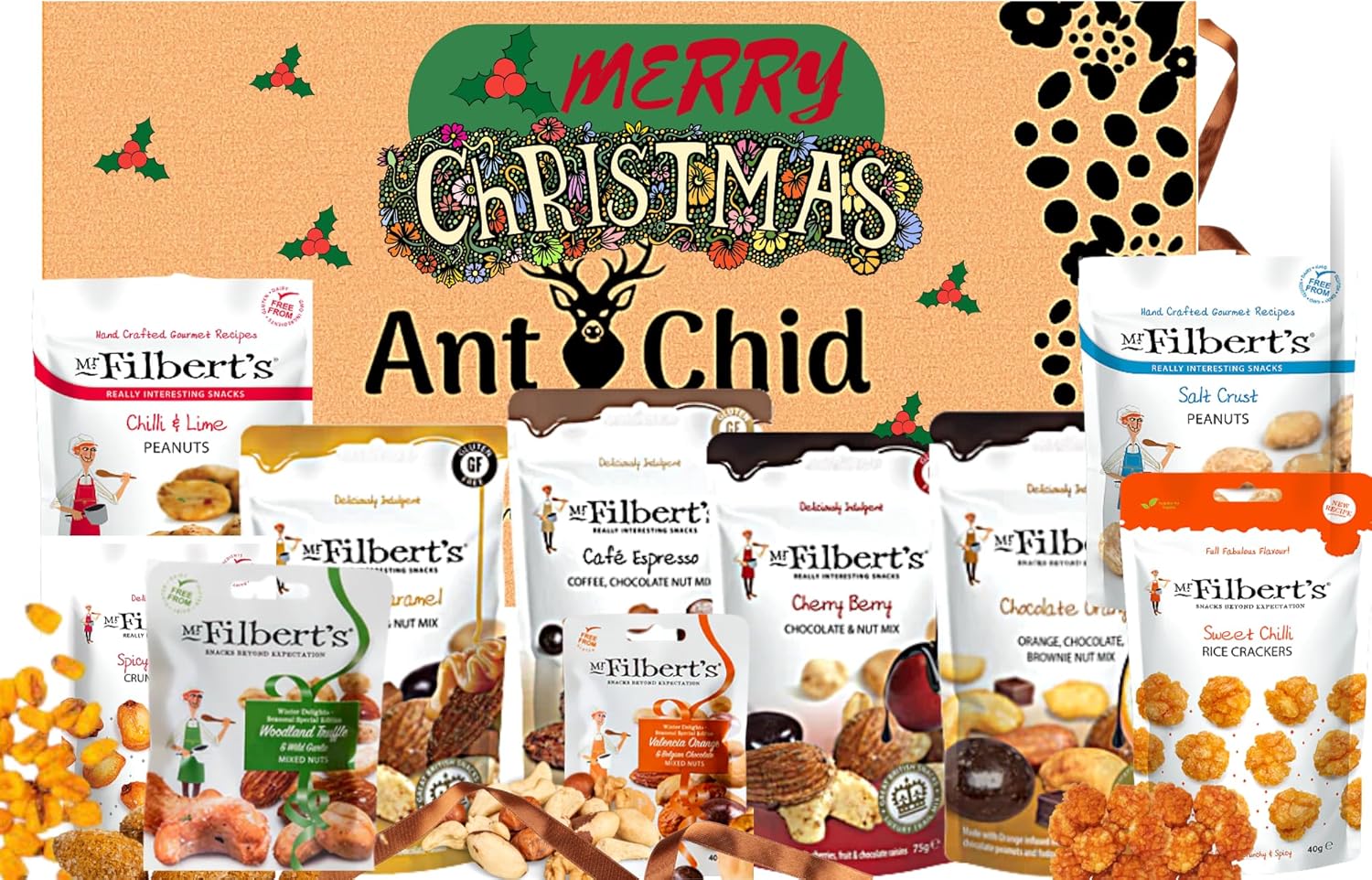 Christmas Assorted Gourmet Nuts and Snacks Gift Set Hamper for Nut ...