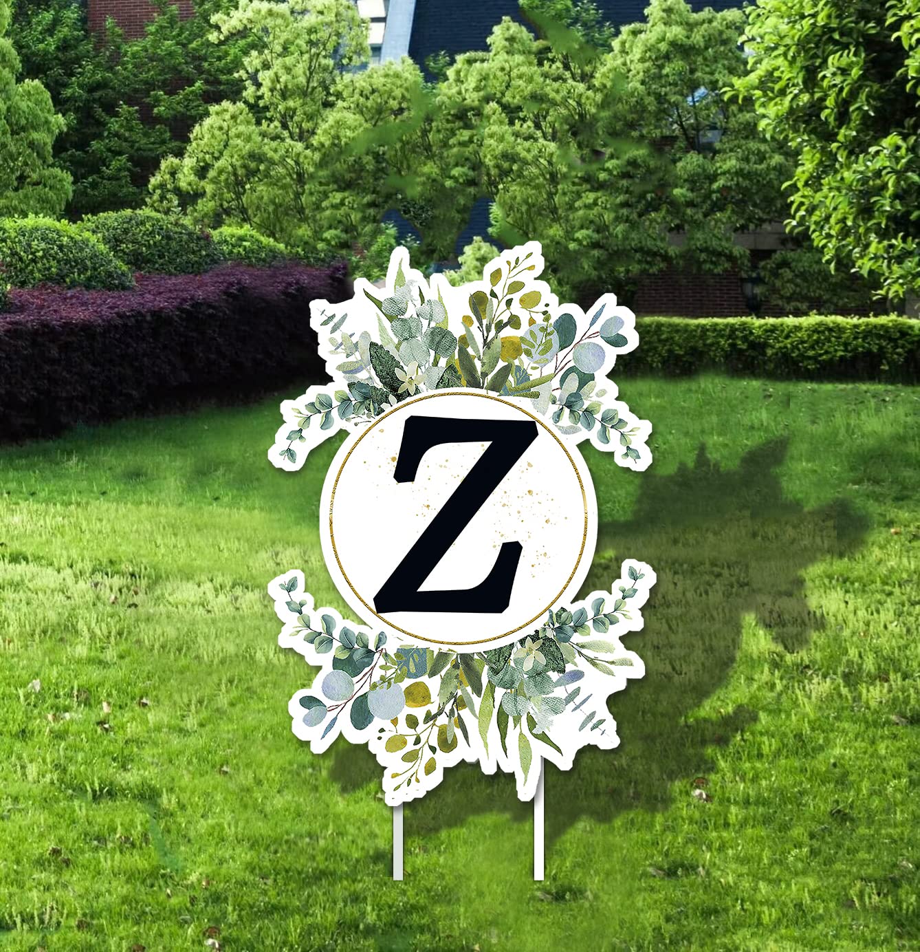 Monogram Letter Z Yard Sign with Stakes Letter Lawn Signs Outdoor ...