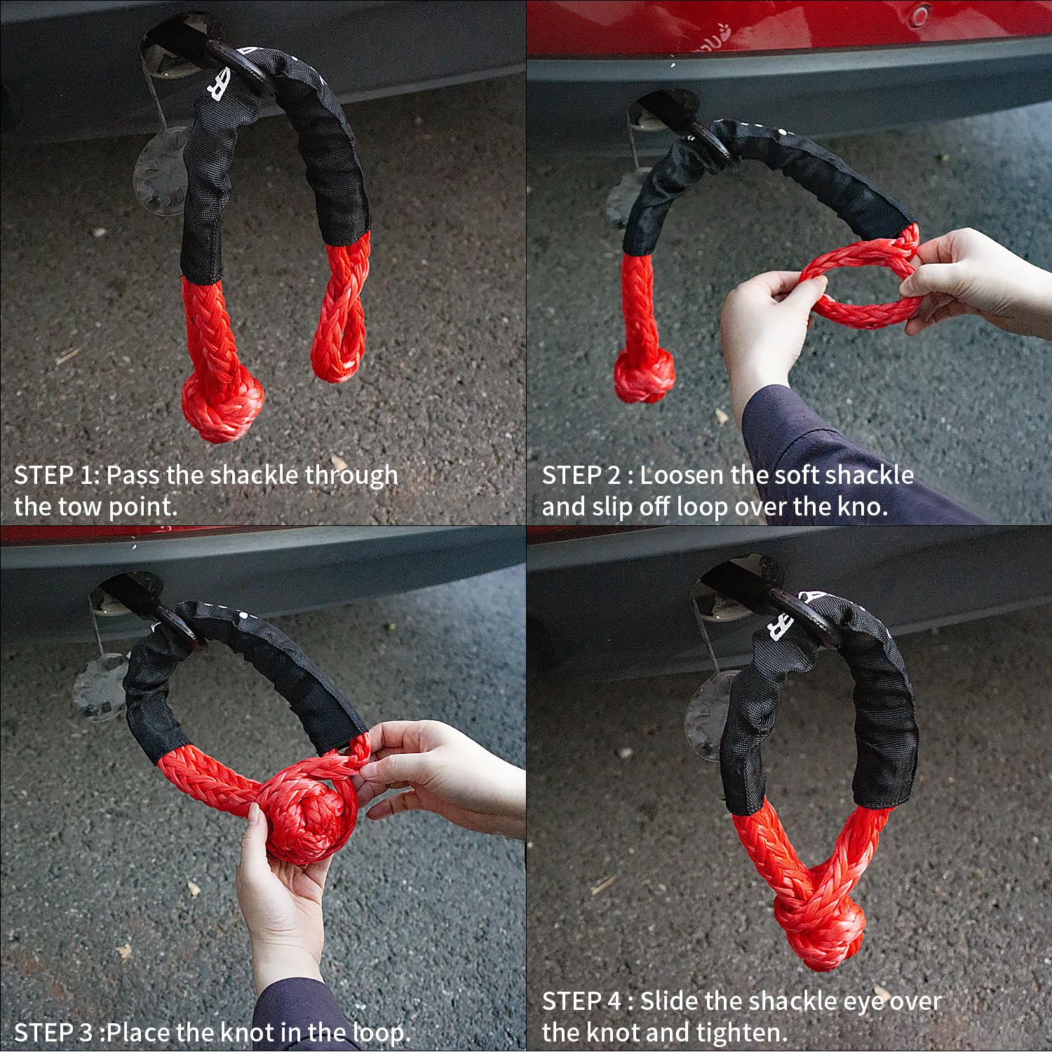 Snapklik.com : Synthetic Soft Shackle Rope, 56,000 Lbs Breaking ...