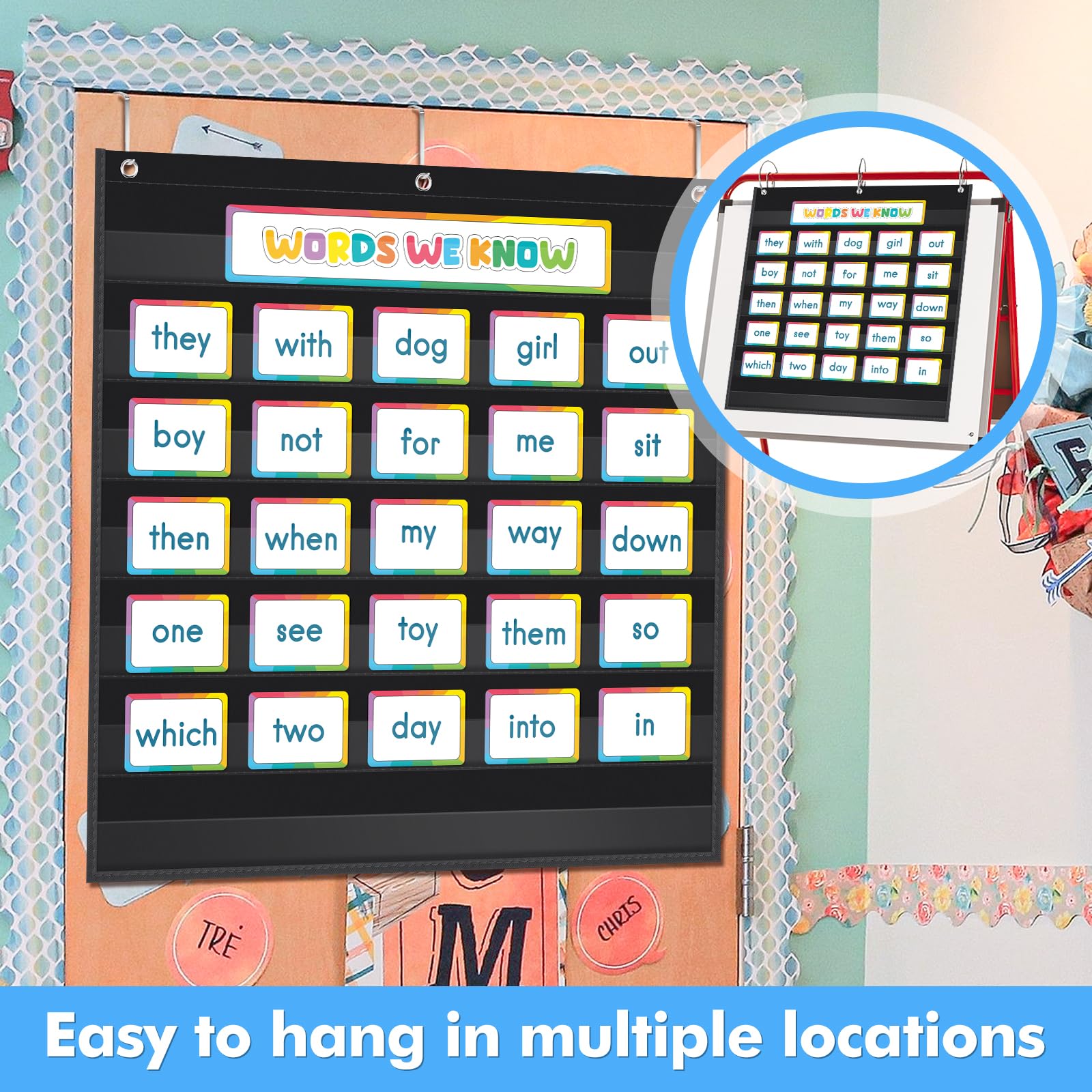 Alphabet Learning Pocket Chart 4pcs 30.5x33cm Desktop Pocket Chart Self ...