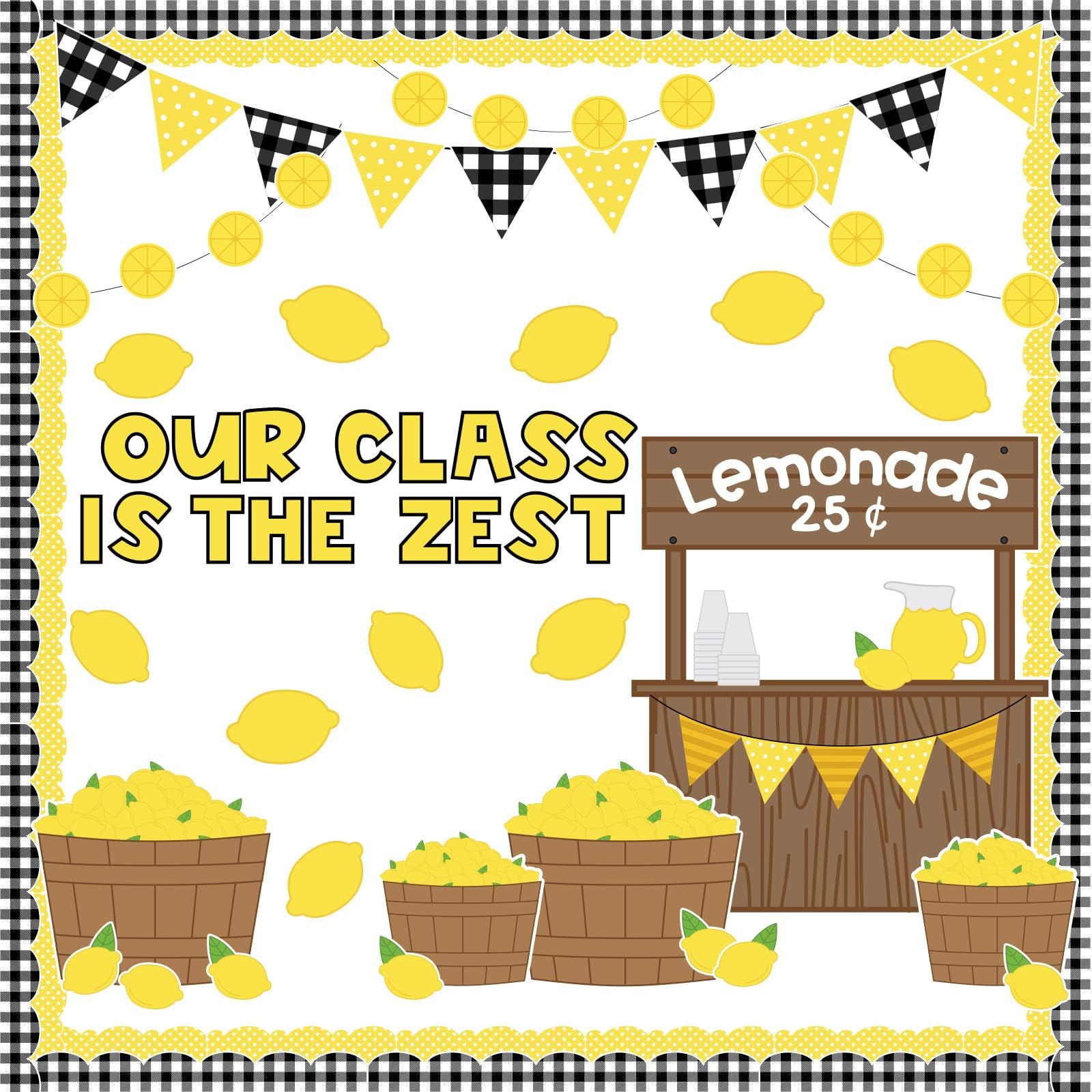 Amazon.com: Whaline 92Pcs Lemonade Stand Bulletin Board Decoration Kit ...