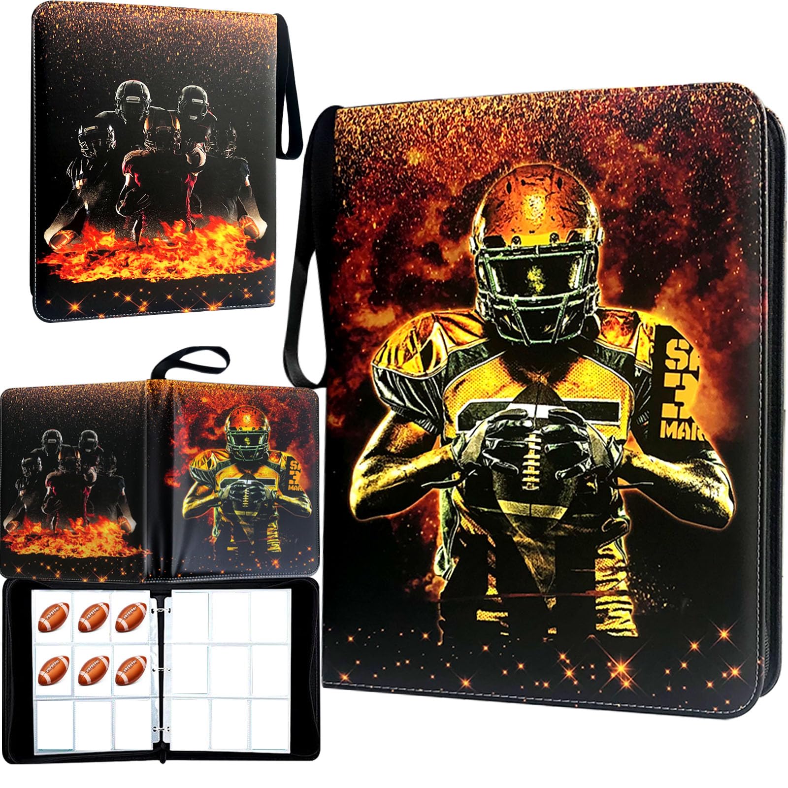 Amazon.com: Football Card Binder 900 Pockets, Trading Card Binder ...