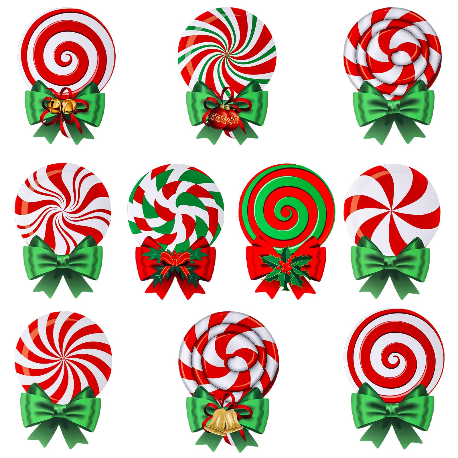 10pcs Christmas Candy Yard Signs, Peppermint Candy Christmas ...