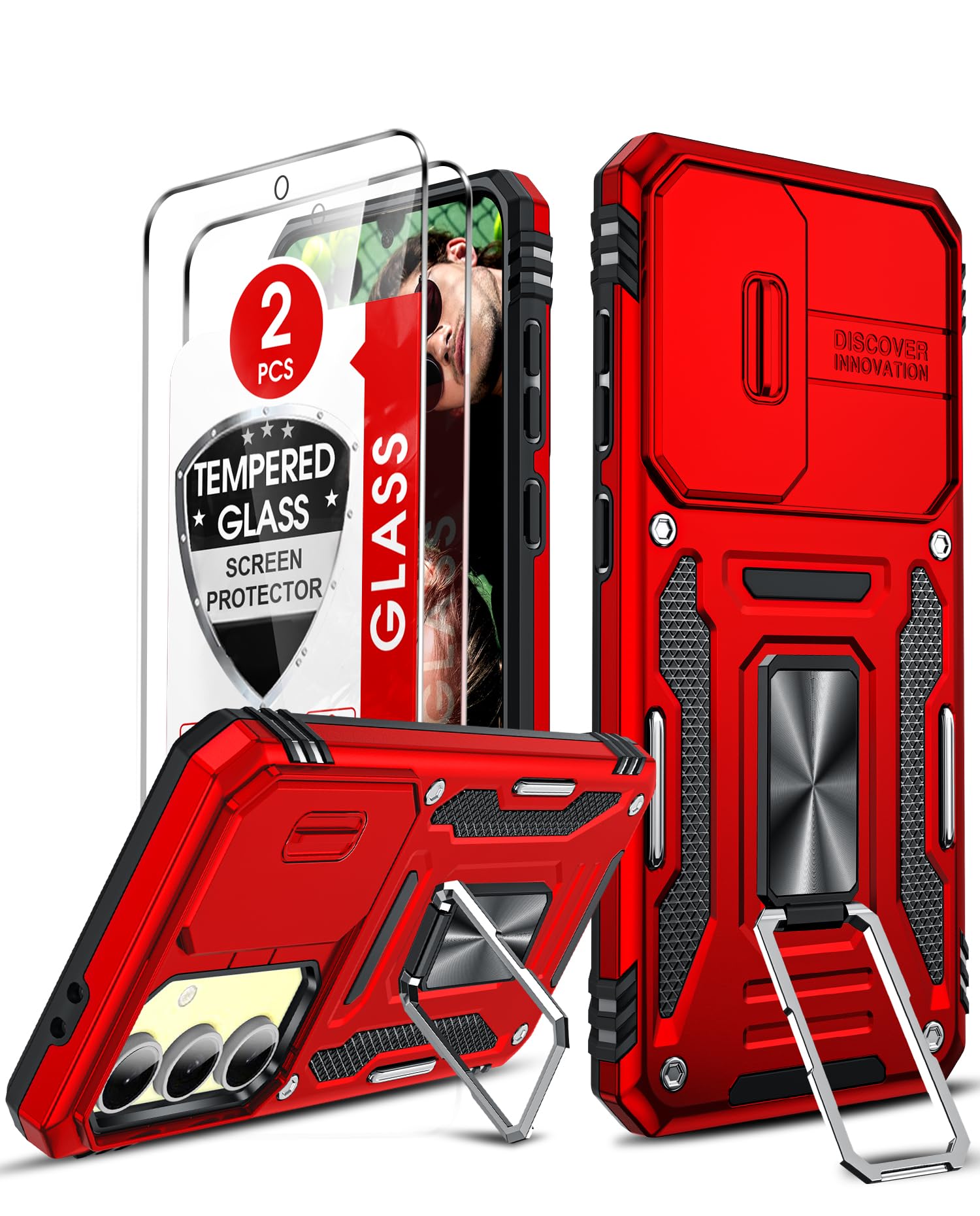 Amazon.com: LeYi Compatible for Samsung Galaxy S24-FE Case: S24-FE Case with [2 Packs] Tempered ...