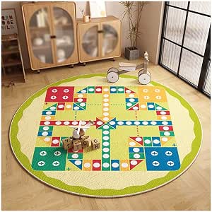 JEWELS Round Cheese Numbers Hopscotch Game Ludo Rugs for Bedroom ...