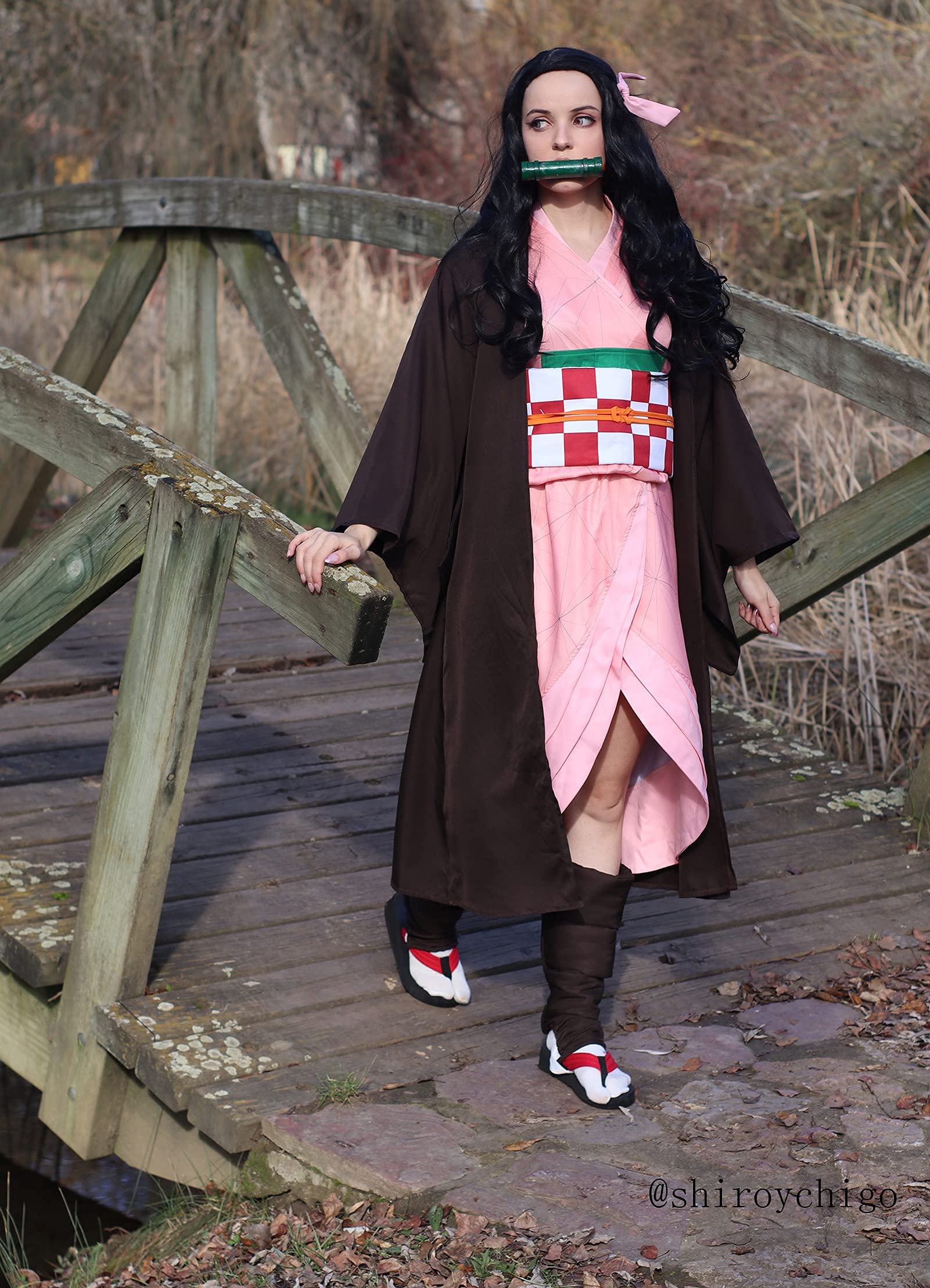 Buy CR ROLECOS Nezuko Kamado Cosplay Costume for Demon Slayer Nezuko ...