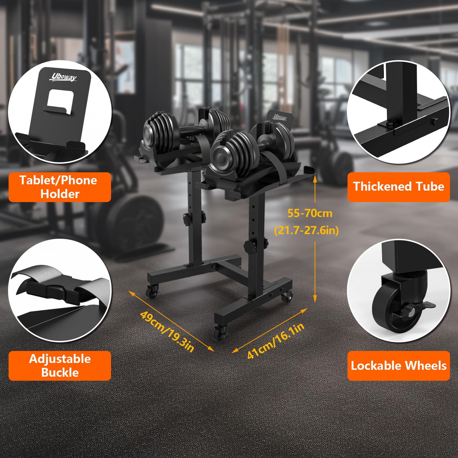 Snapklik.com : Adjustable Dumbbell Stand - Uboway Weight Stand