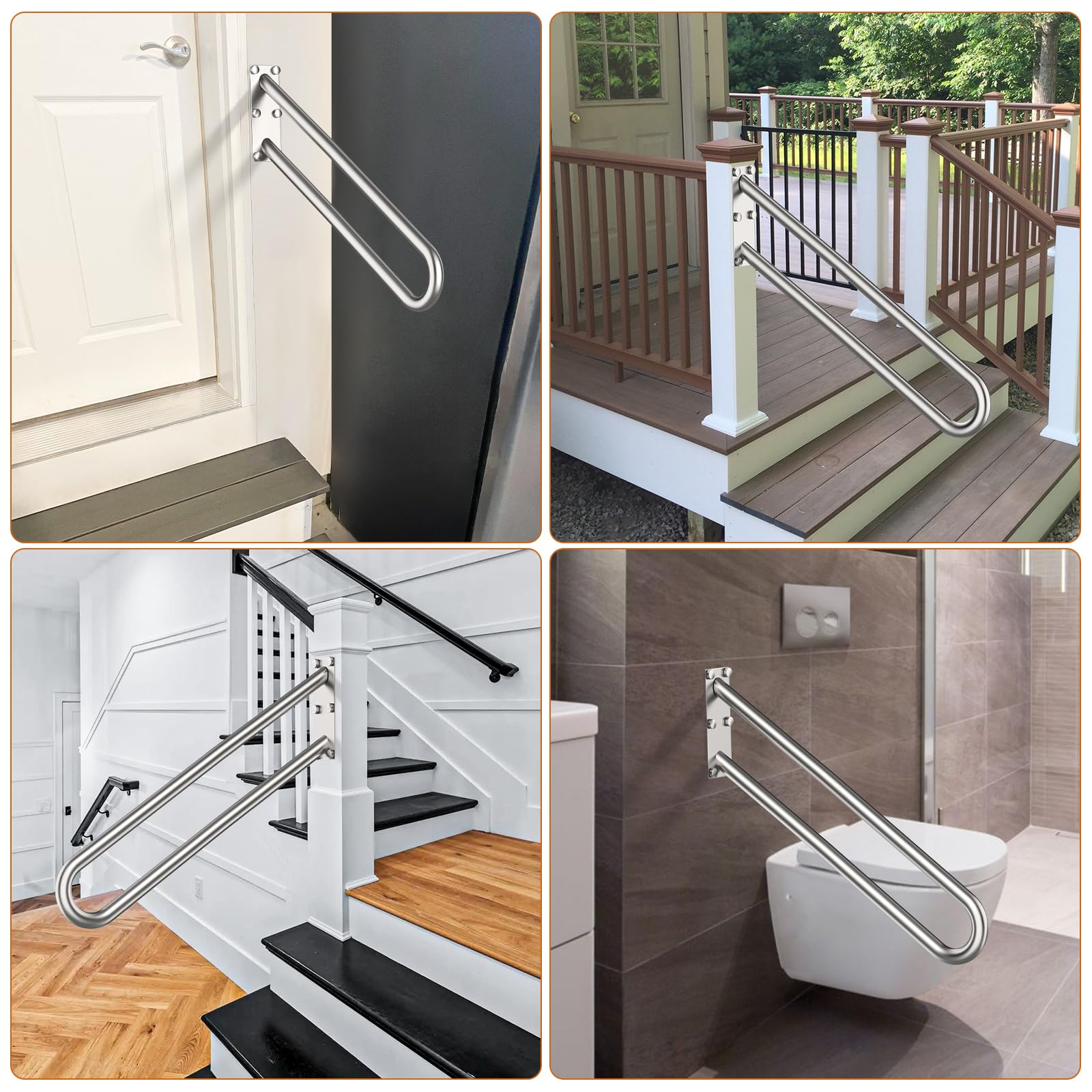 Tube Brushed Nickel Stair Railings Hall Railing Rot Proof And Elegant
