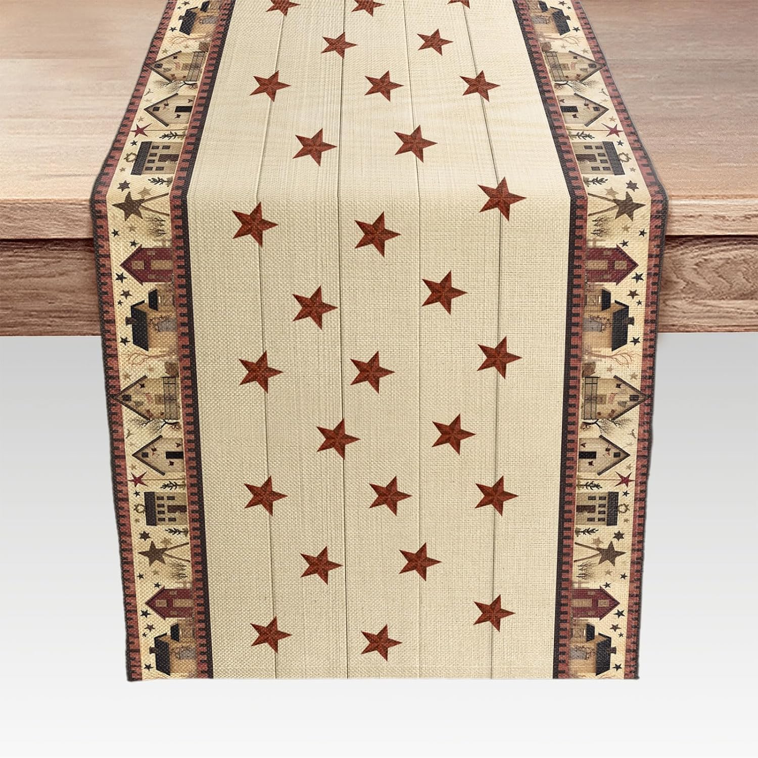 Amazon.com: Country Table Runner, Primitive Rustic Barn Star Relax Bath ...