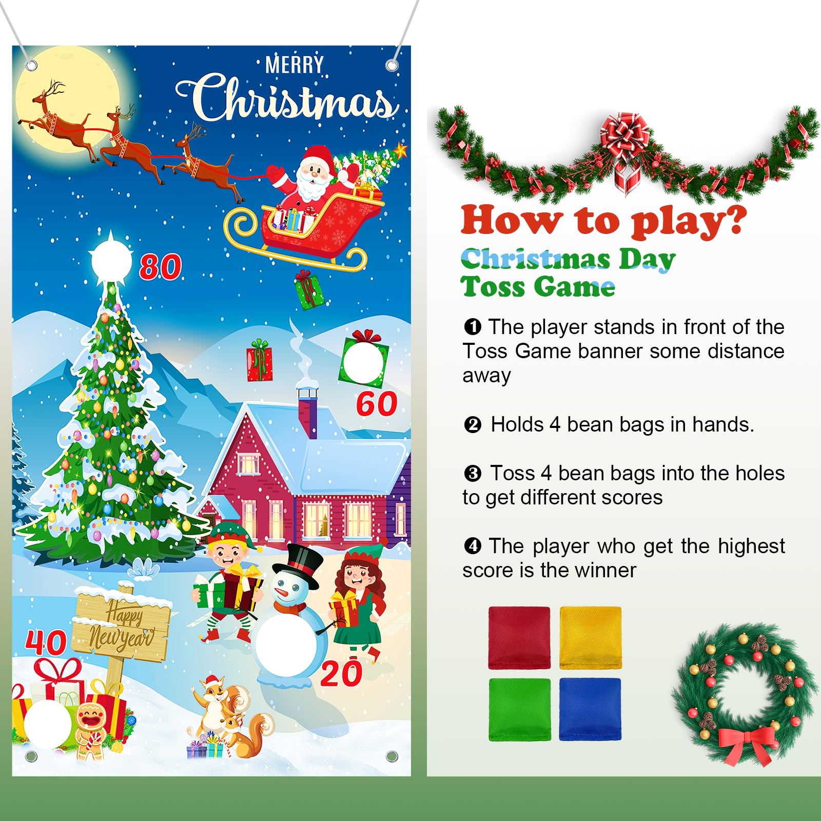 Snapklik.com : Christmas Game,Christmas Tree Toss Game Banner