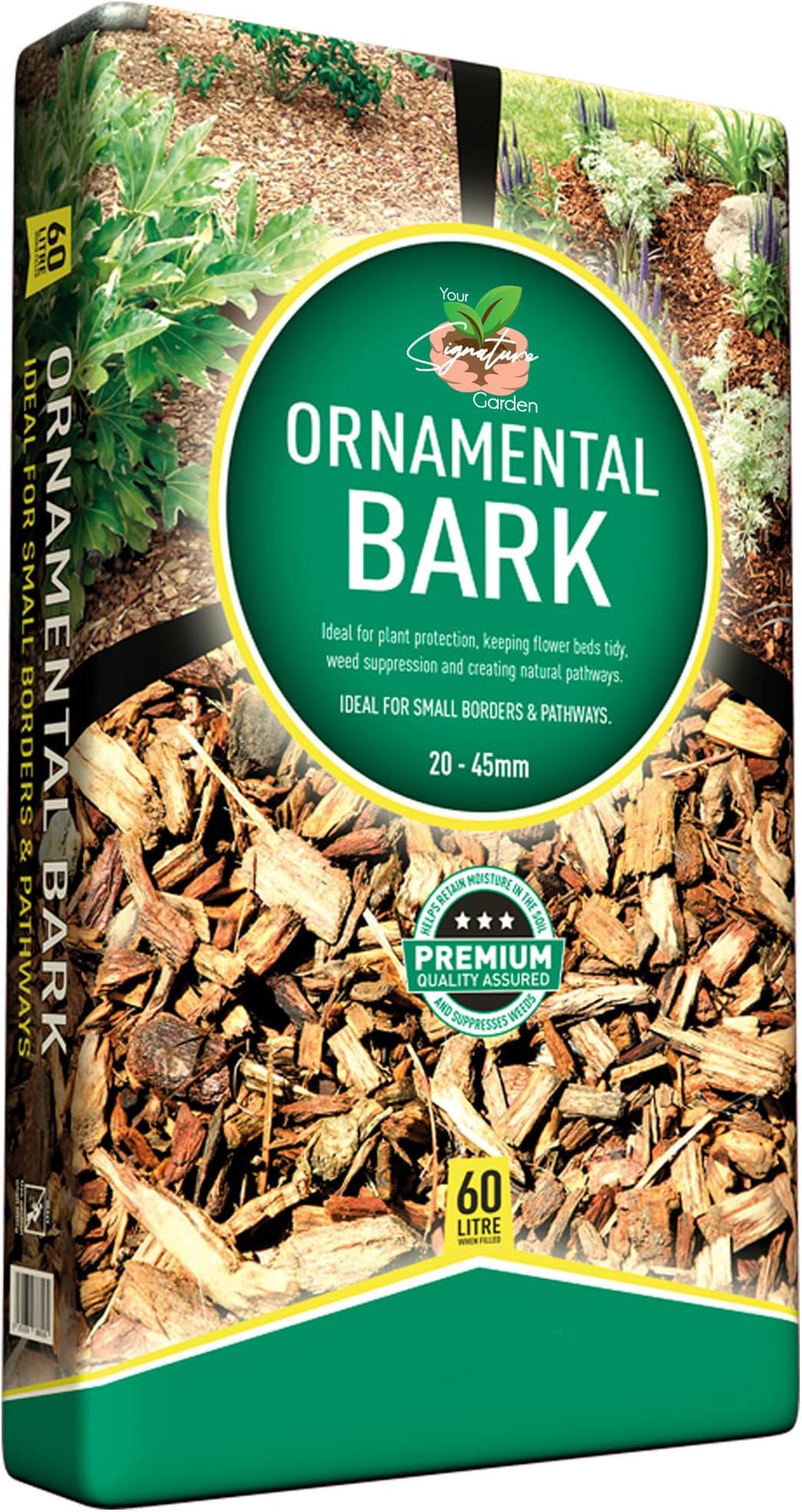 Doric Black Rubber Safety Play Bark Mulch Chippings 20KG (50L) / Bag ...