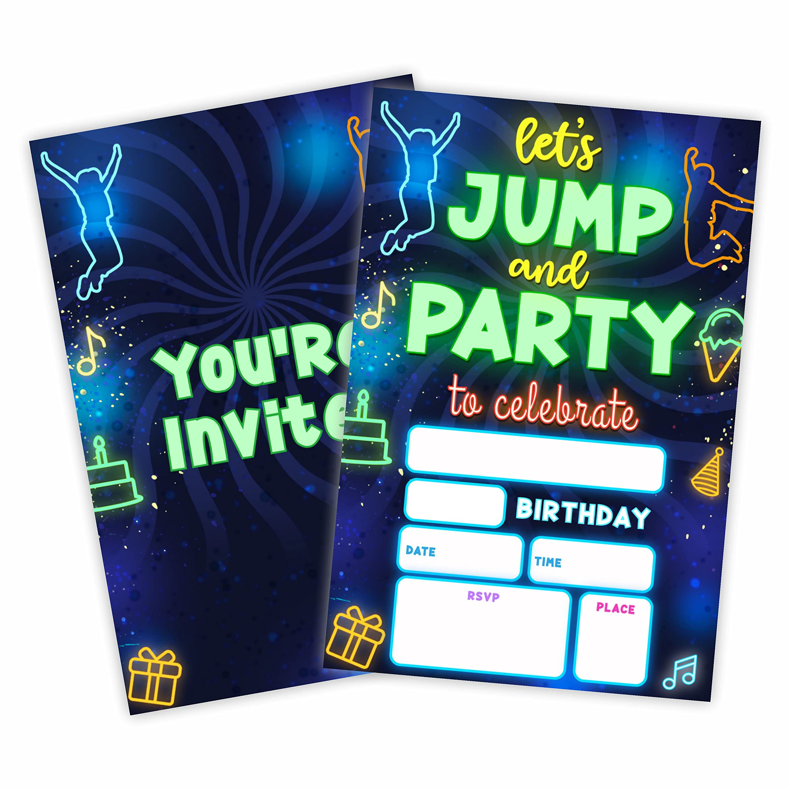 Jump Zone Birthday Invitation Kid's Jump Trampoline Park Birthday