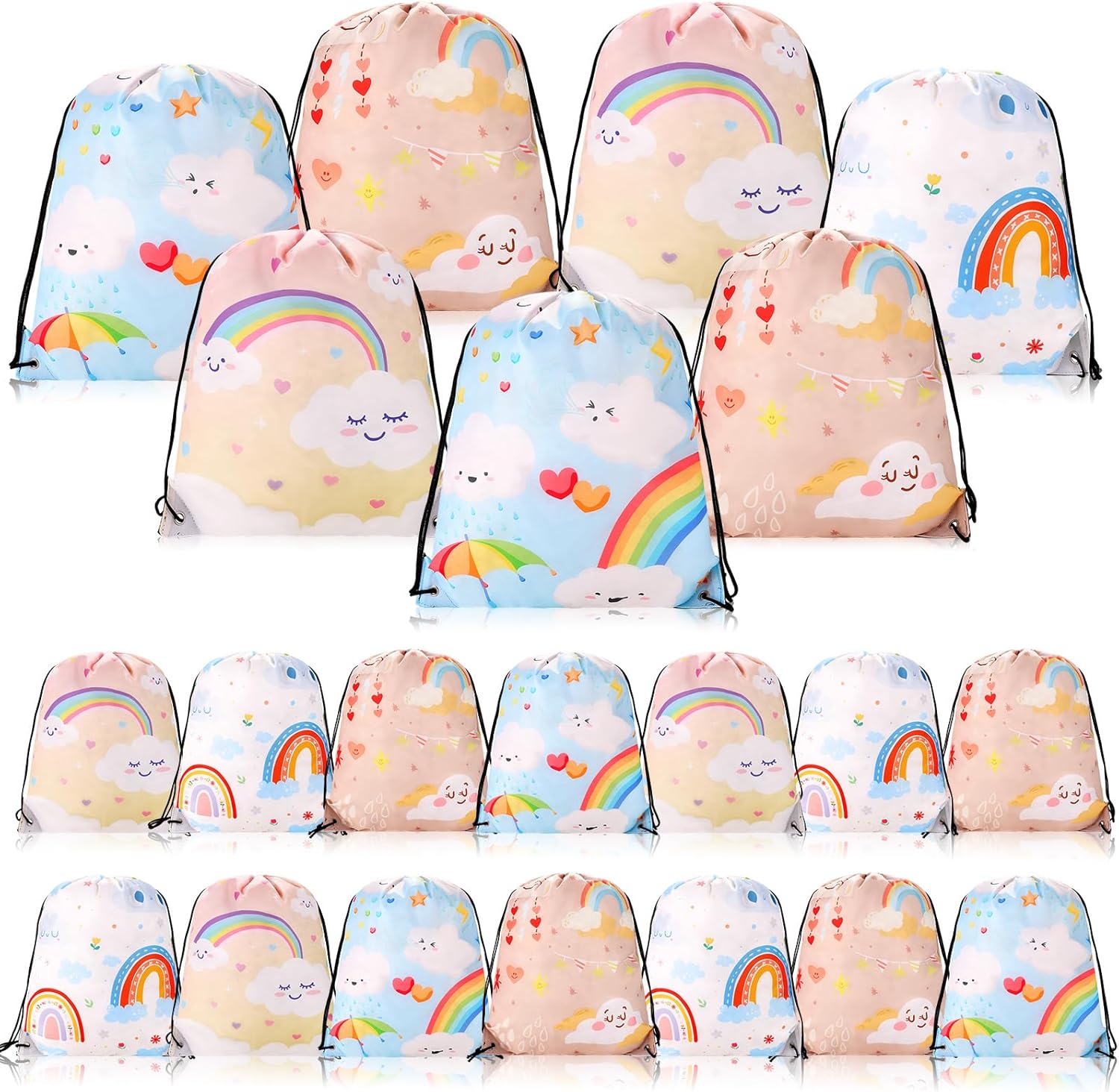 Amazon.com: WELLVO Rainbow Gift Bags 16 PCS Rainbow Goodie Bags Rainbow ...