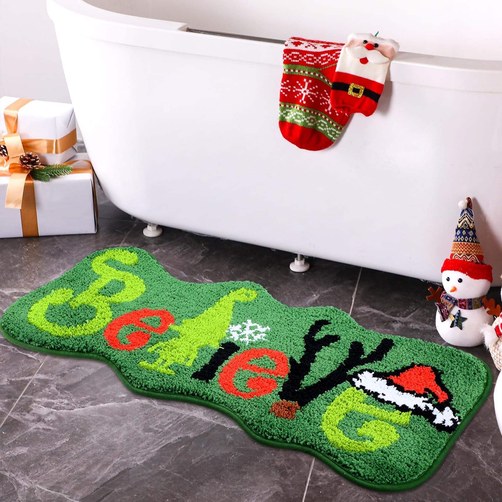 Amazon.com: Cute Believe Christmas Runner Rug, 2x4.3 Christmas Throw ...