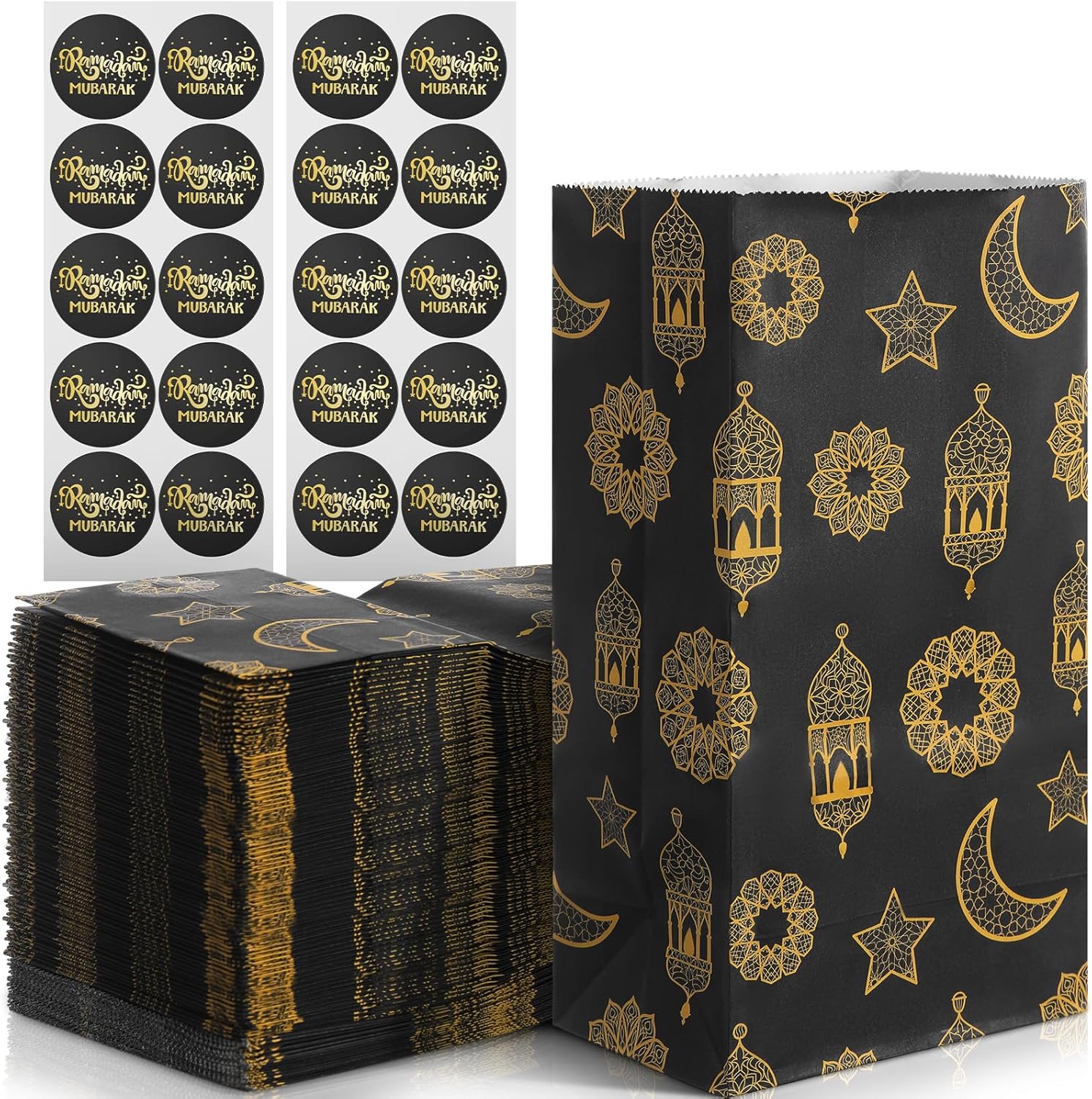Amazon.com: Saypacck 120 Pcs Eid Mubarak Gift Bags with Eid Stickers ...