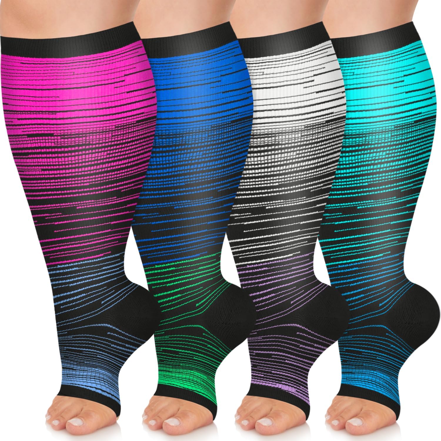 Amazon.com: FuelMeFoot Plus Size Compression Socks Wide Calf for Women ...