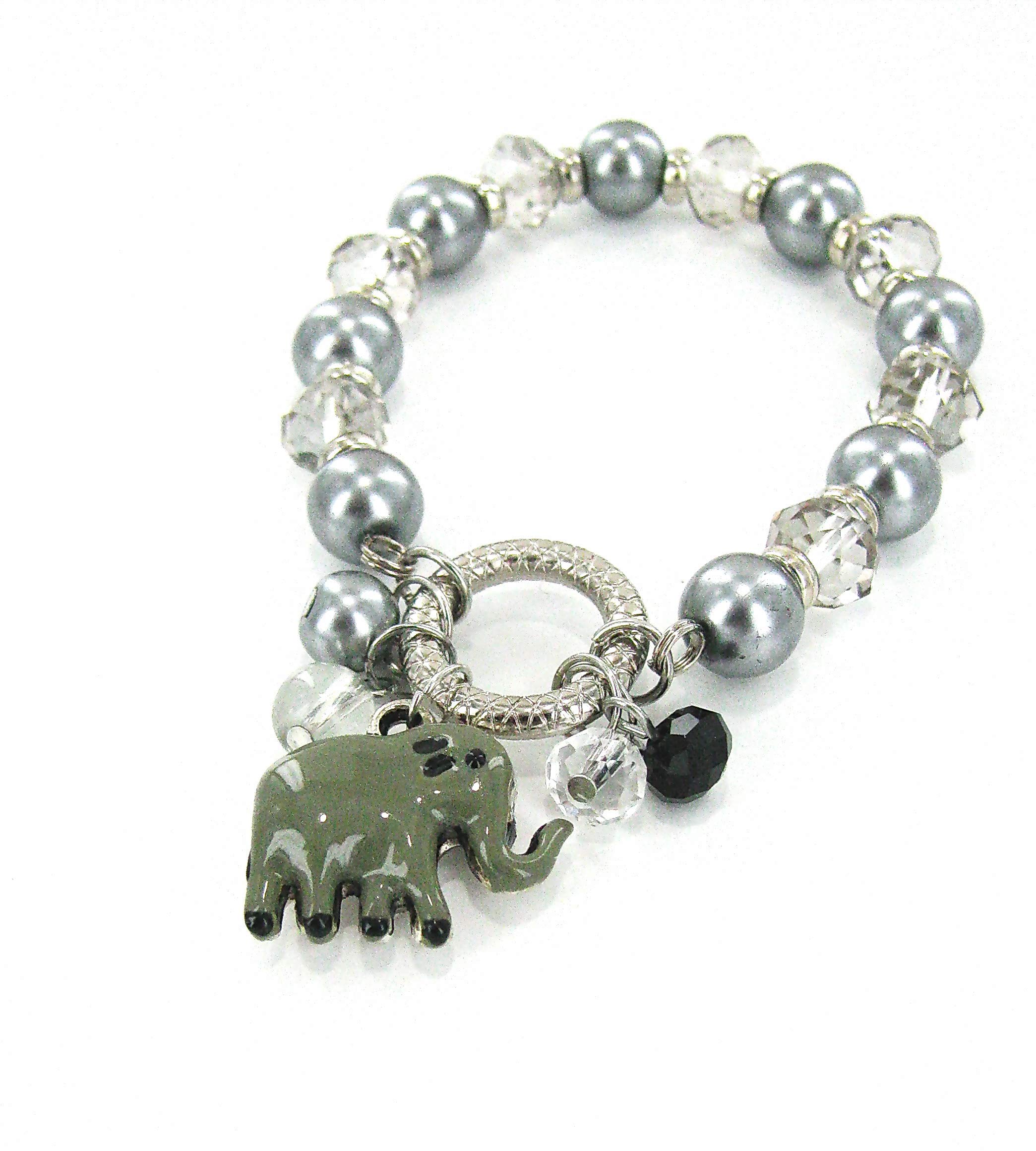 Amazon.com: Linpeng BR-2476B Fiona Crystal and Pearl Beads Stretch ...