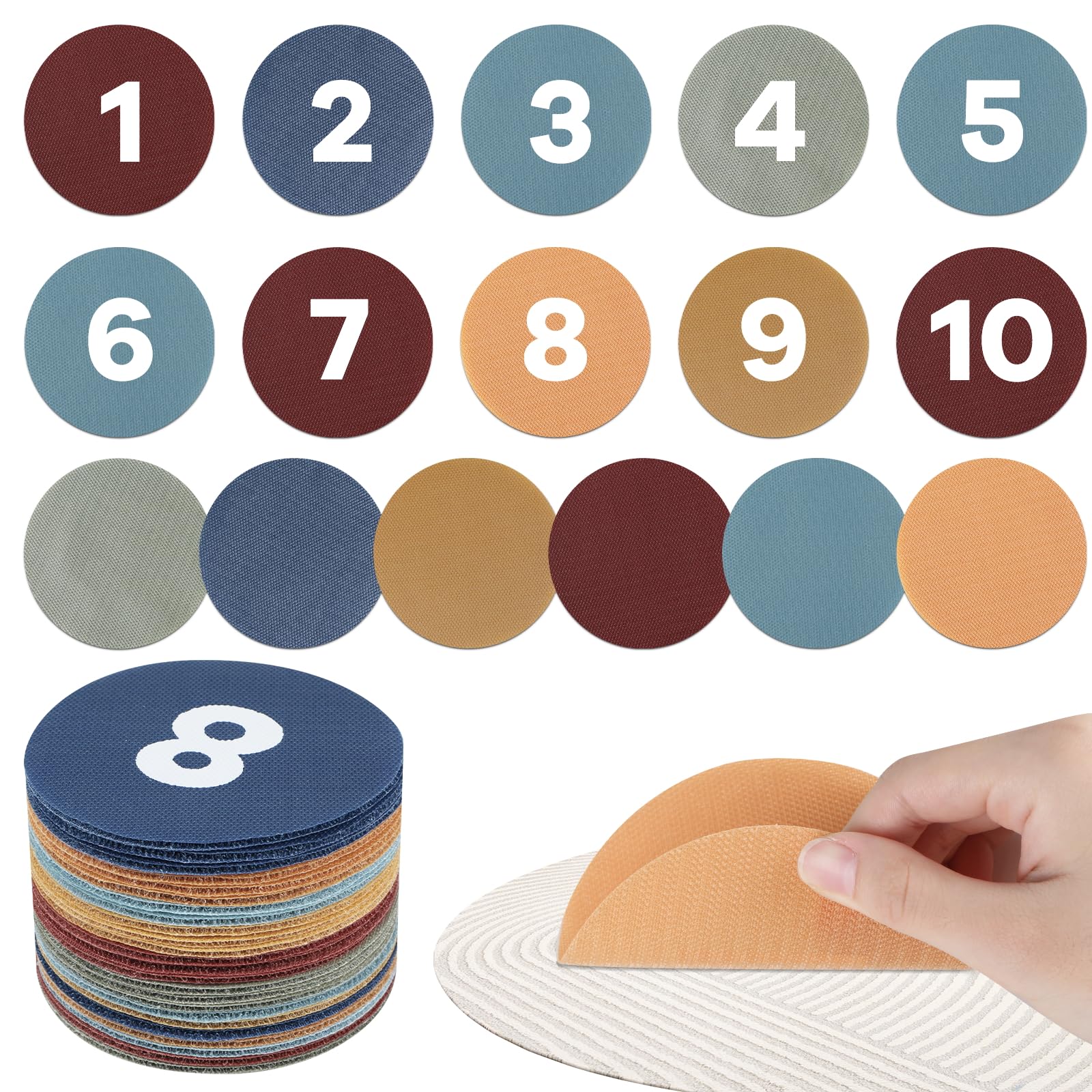 48Pcs 4" Carpet Spots for Classroom with Numbers Sit Spots for Carpet ...