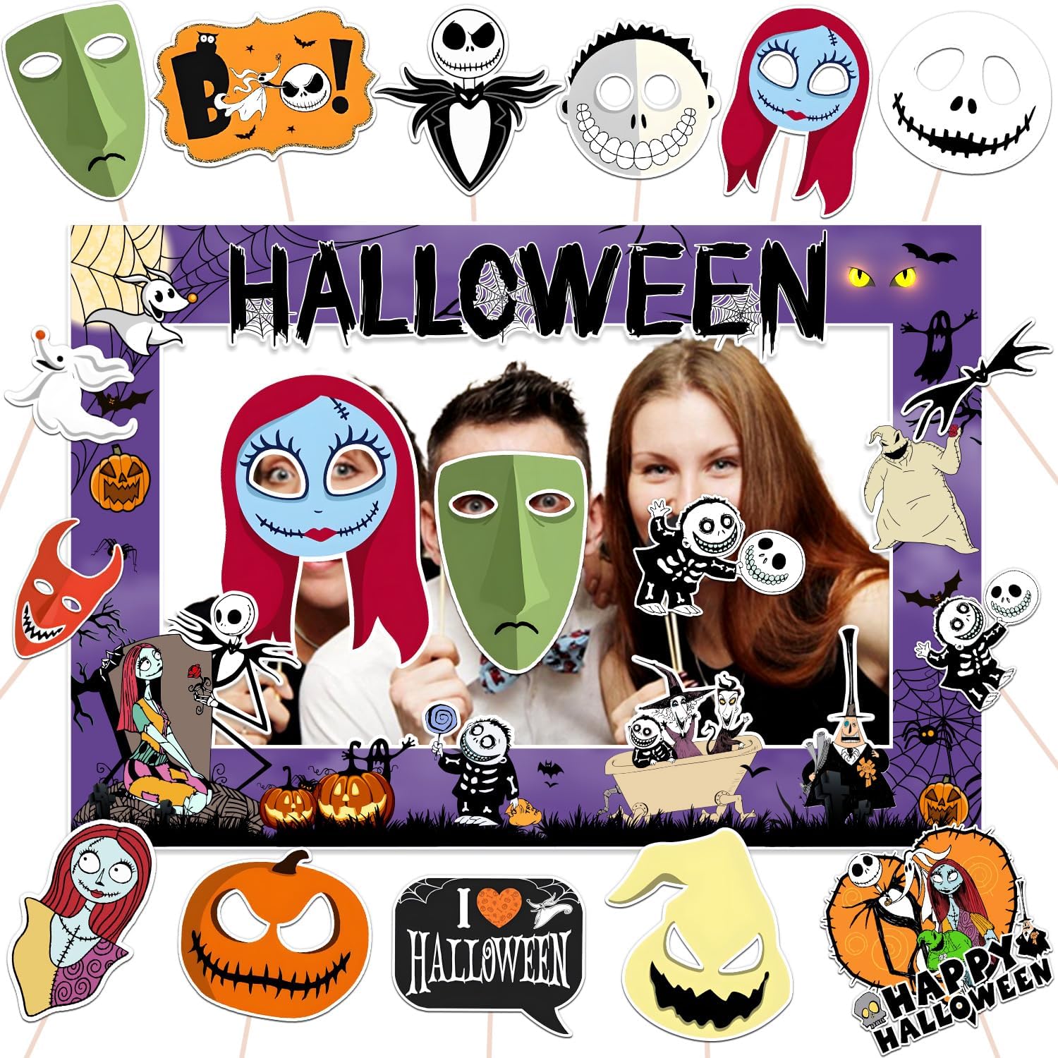 Amazon.com: Lucleag Halloween Photo Booth Props Set, 22PCS Halloween ...
