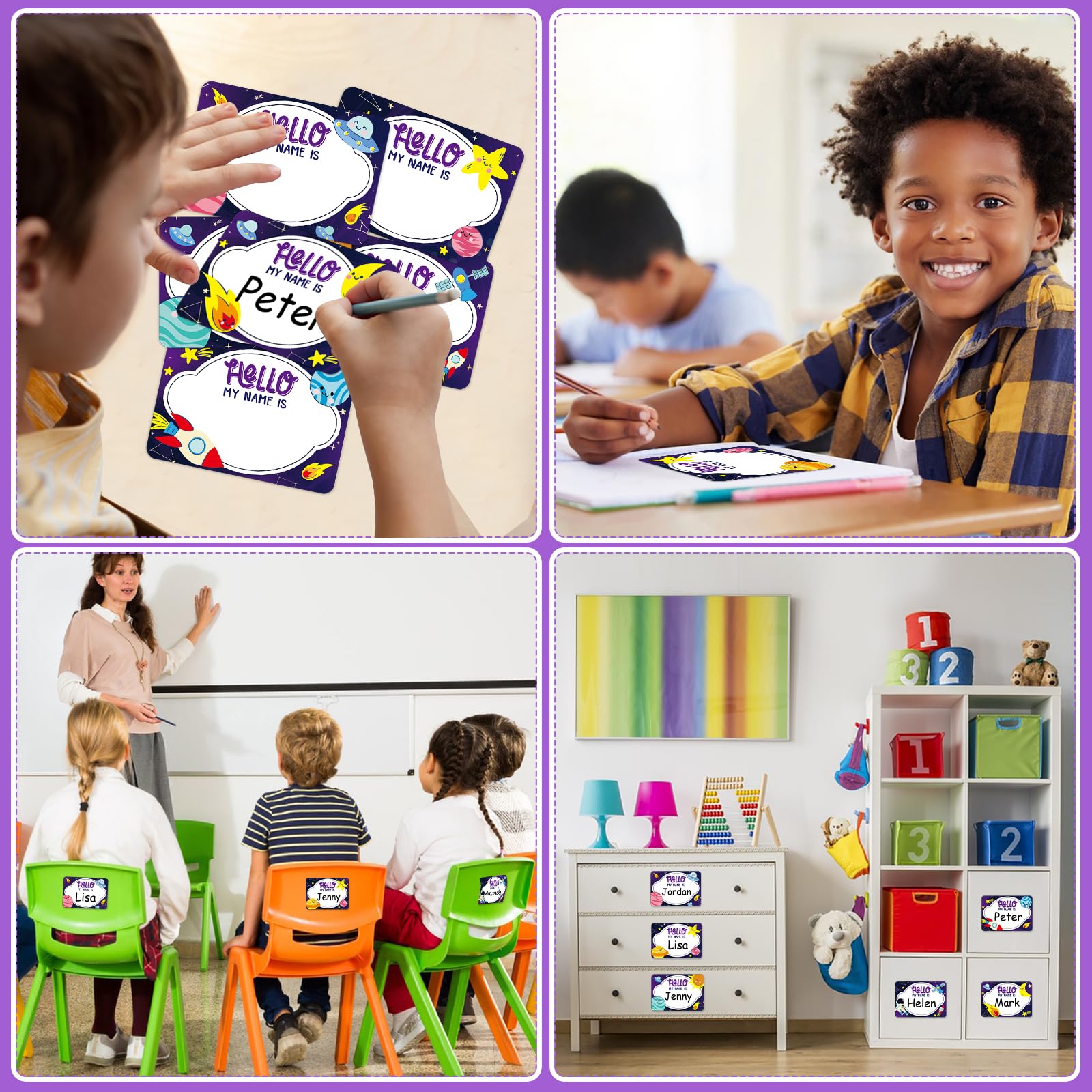 Waterproof School Supplies 36 Pack Hello My Name Is Stickers ...