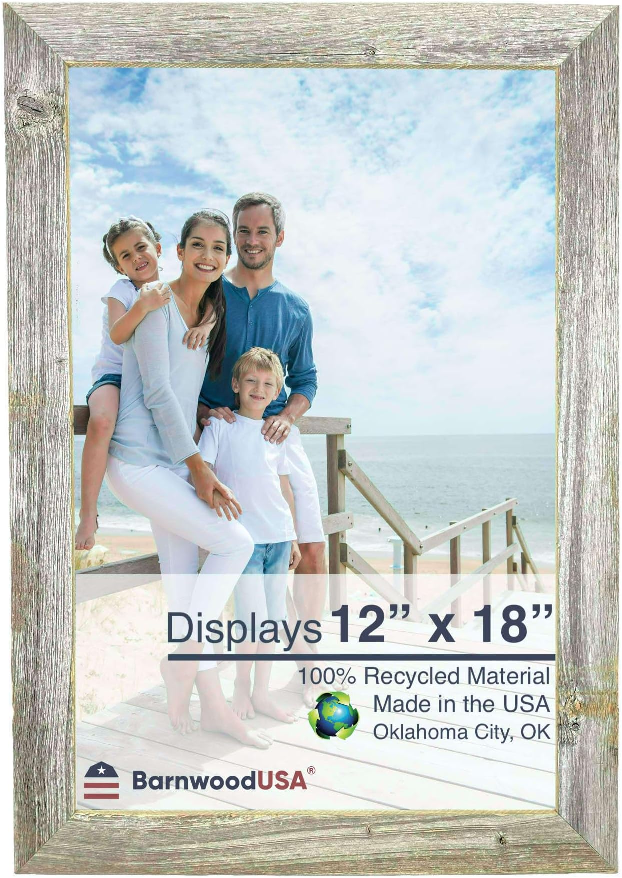 Amazon.com: Rustic Barnwood Picture Frames 12x18 - Natural Reclaimed ...