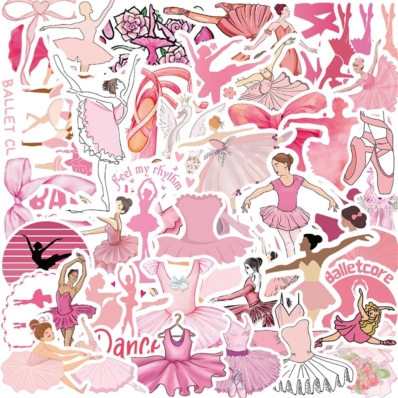 Amazon.com: 100 Pack Ballerina Stickers, Ballerina Ballet Party Favors ...