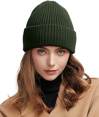 Seamless 50% Wool Fisherman Beanie for Men Women, Warm Winter Hats ...