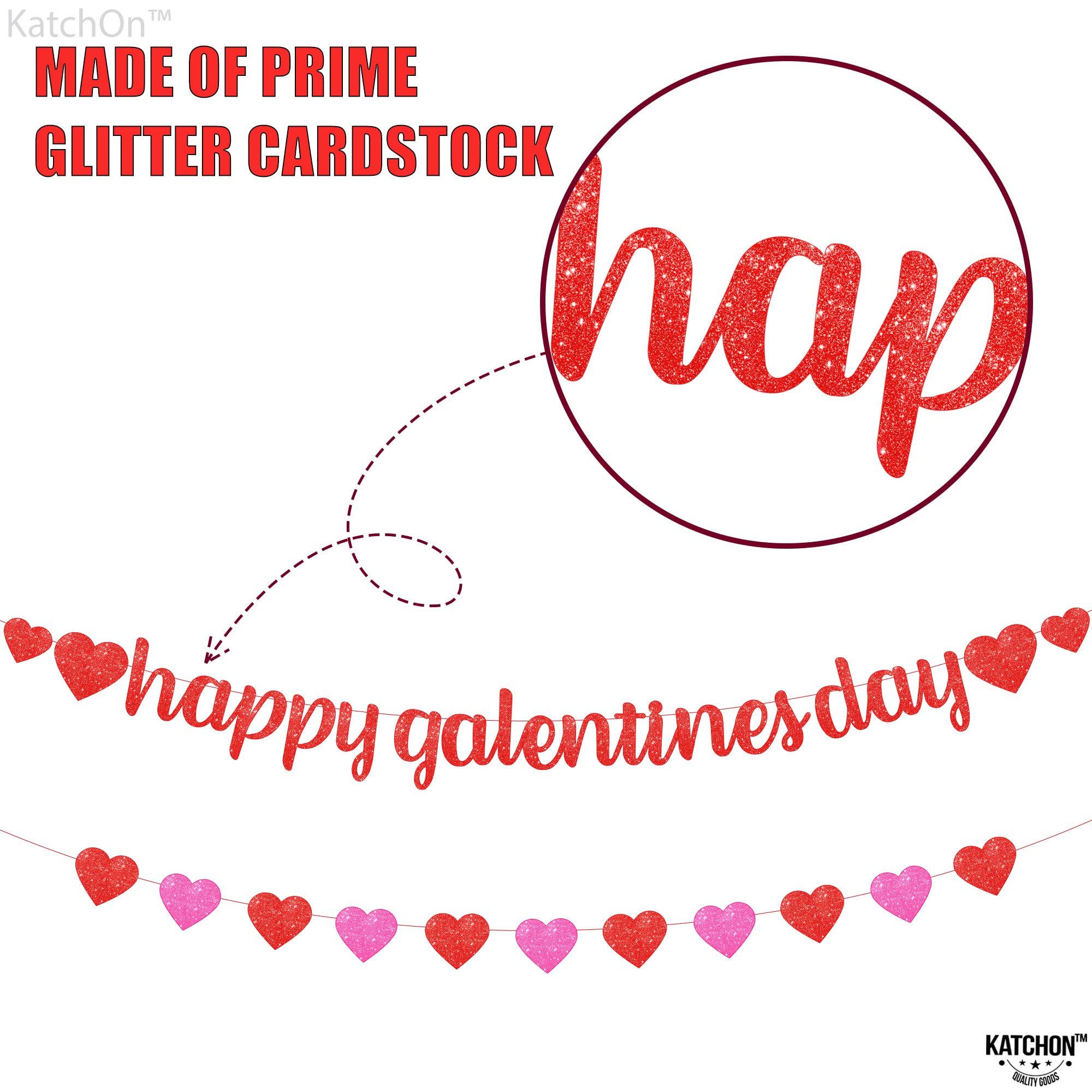 Snapklik.com : Glitter Red Happy Galentines Day Banner - 10 Feet, No ...