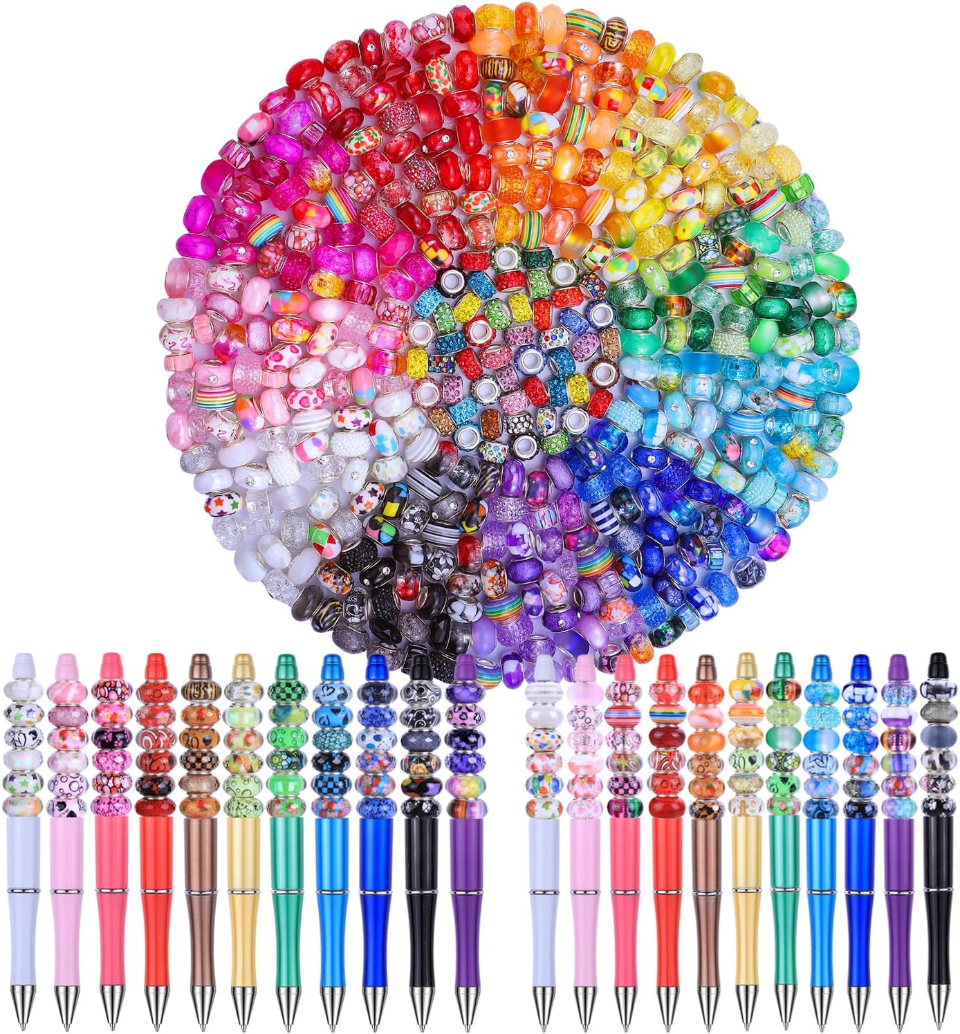 Amazon.com: 130 Pieces Large Hole Fairy Wand Garden Beads, Assorted ...