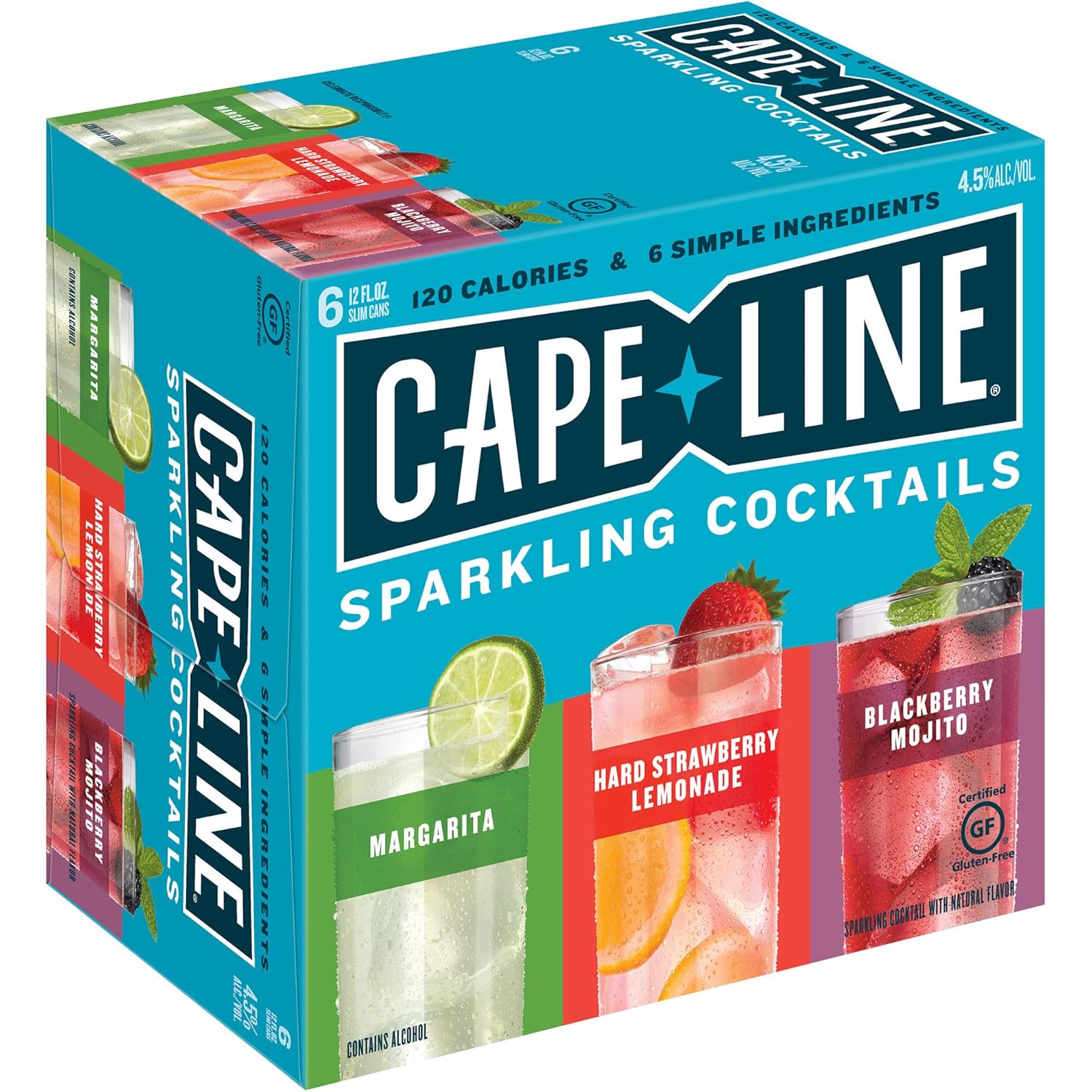 Amazon.com: Cape Line, Seltzer Variety, 6pk, 12 Fl Oz Cans : Grocery ...
