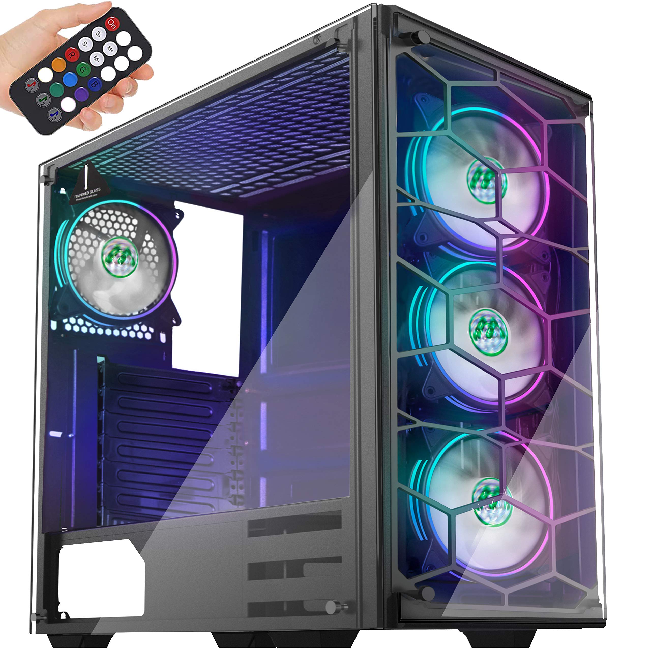 Buy MUSETEX USB 3.0,ATX Mid-Tower Chassis Pre-Installed Voice Remote ...
