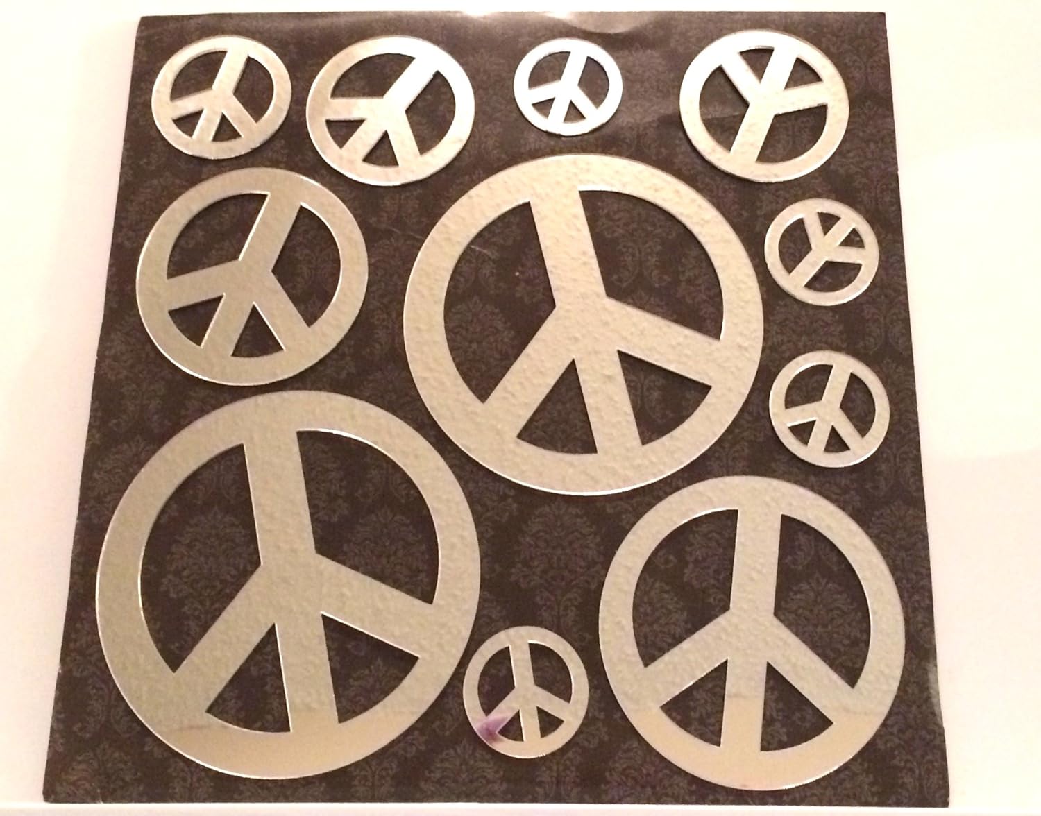 Amazon.com: VANITY DESIGNER WALL ADHESIVE DECORATIVE MIRRORS "PEACE ...